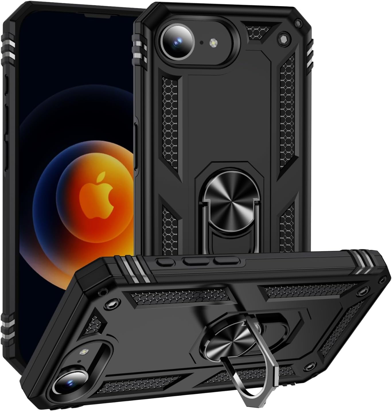 KOMI for Apple iPhone 16E Case SE 4 Phone Cover with Finger Ring Holder ...