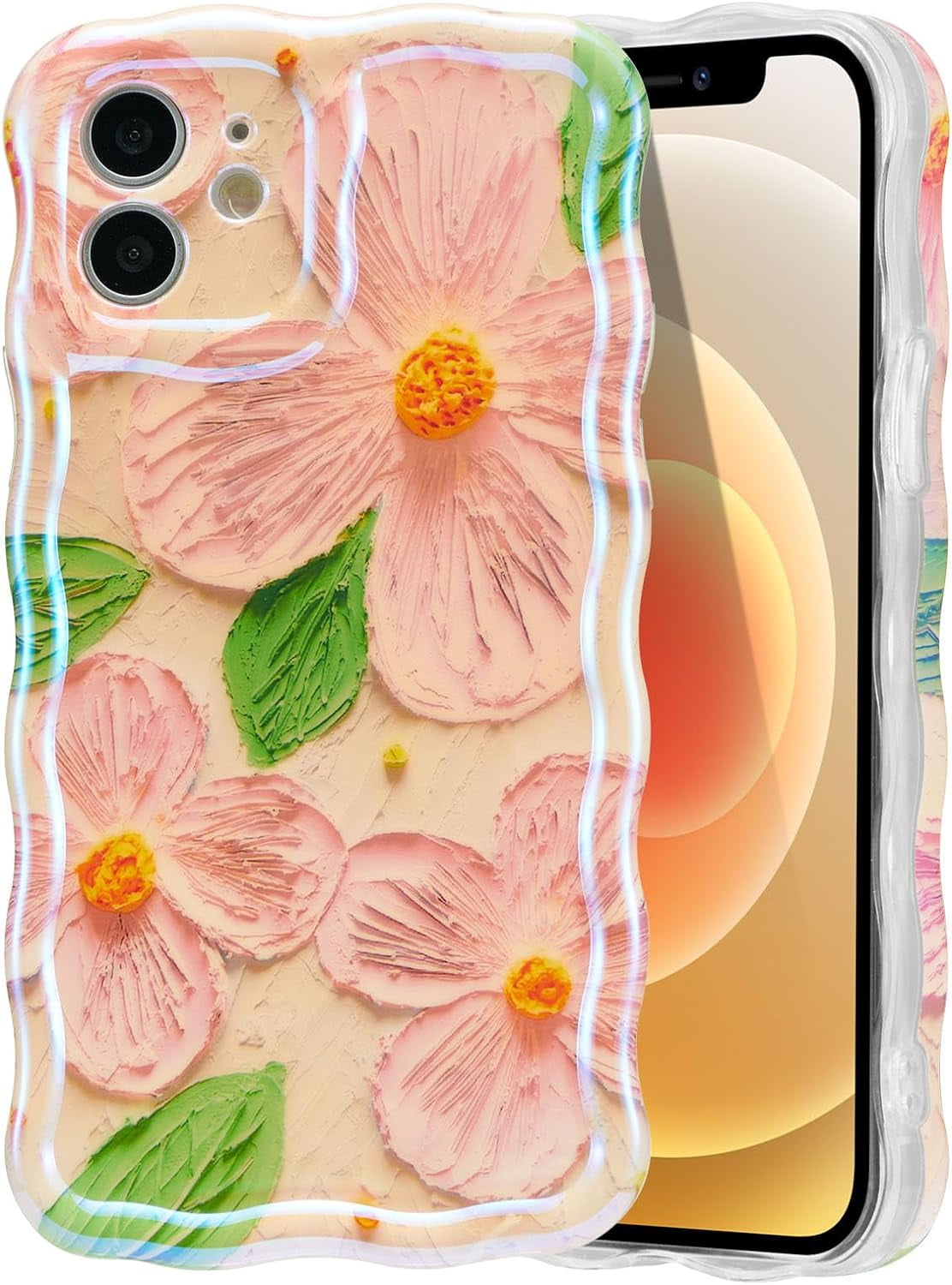 KOMI Case for iPhone 12, Colorful Retro Oil Painting Printed Flower ...