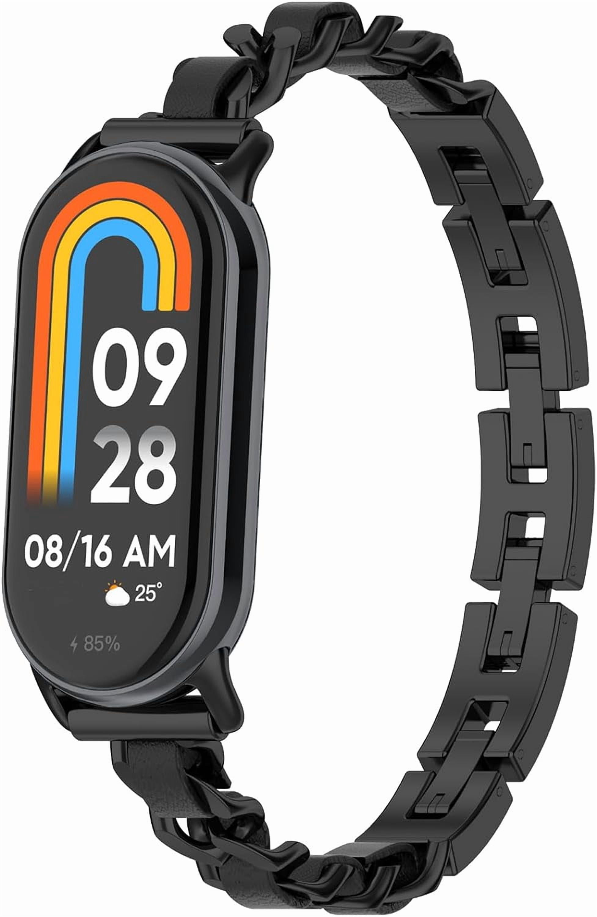 KOMI Compatible with Xiaomi Mi Smart Band 8 Silicone Strap Metal ...