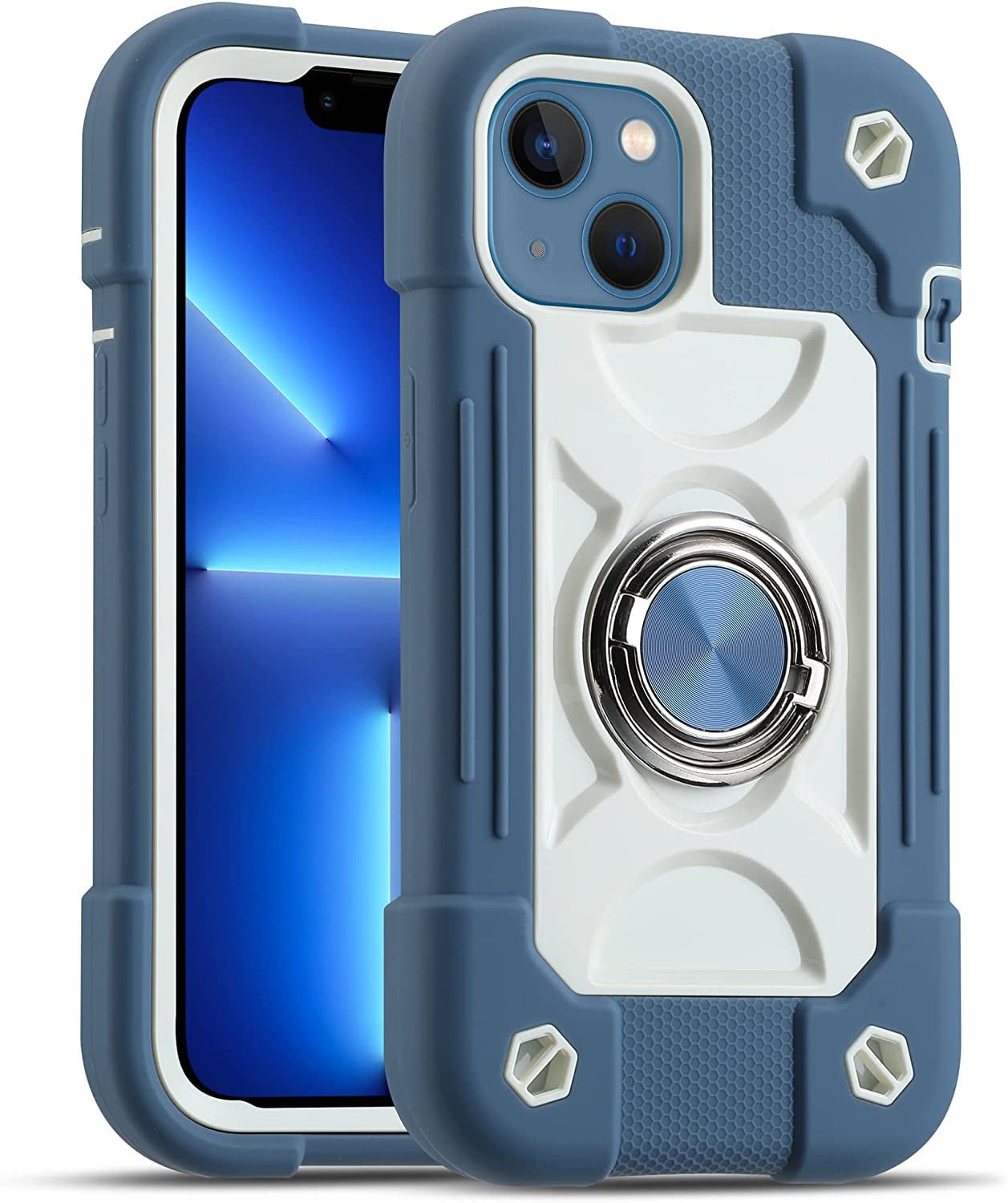 KOMI Compatible with i16 Case 6.1 Inch with Built-in 360°Rotating Ring ...