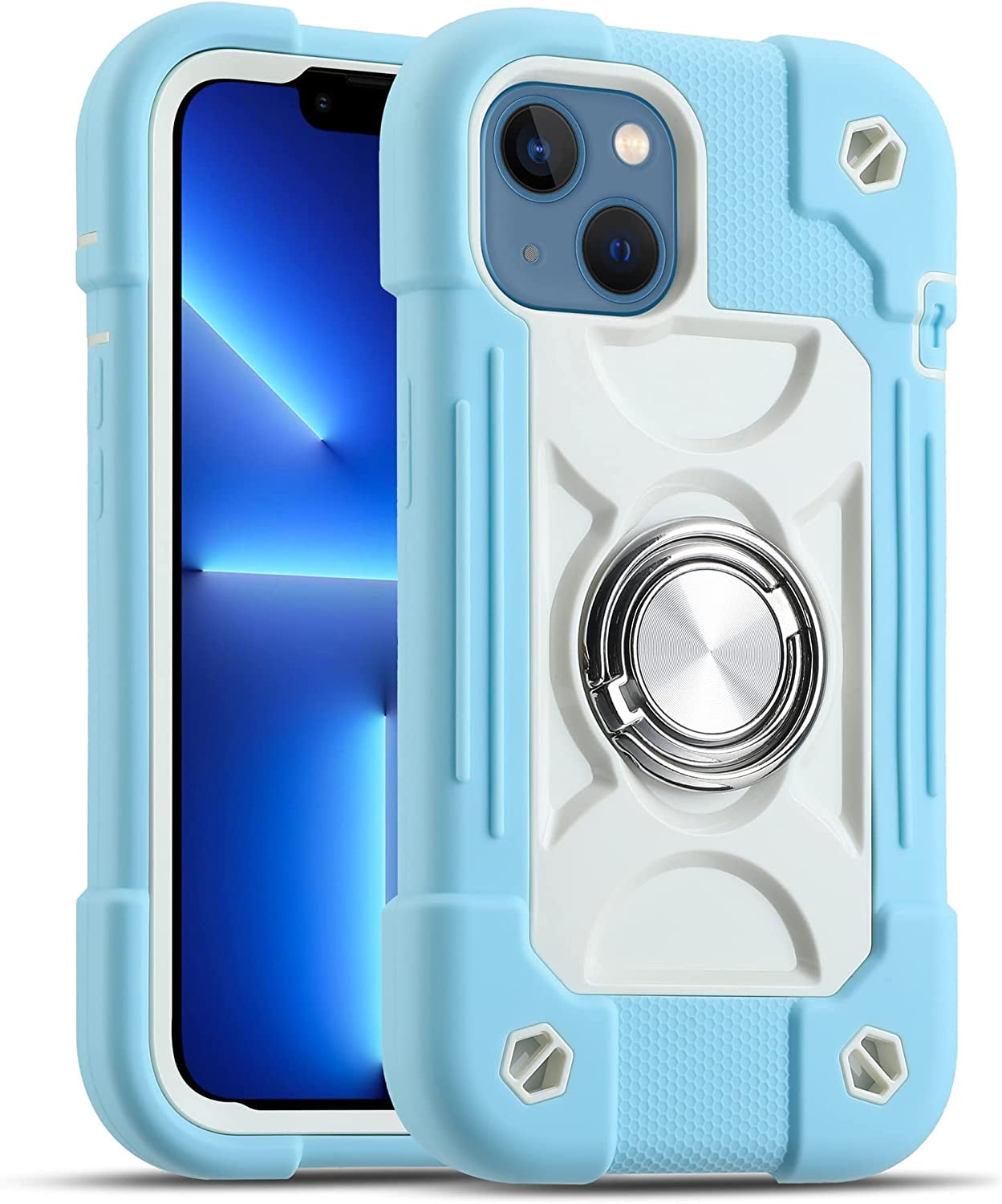KOMI Compatible with iPhone 15 Case 6.1 Inch with Built-in 360°Rotating ...