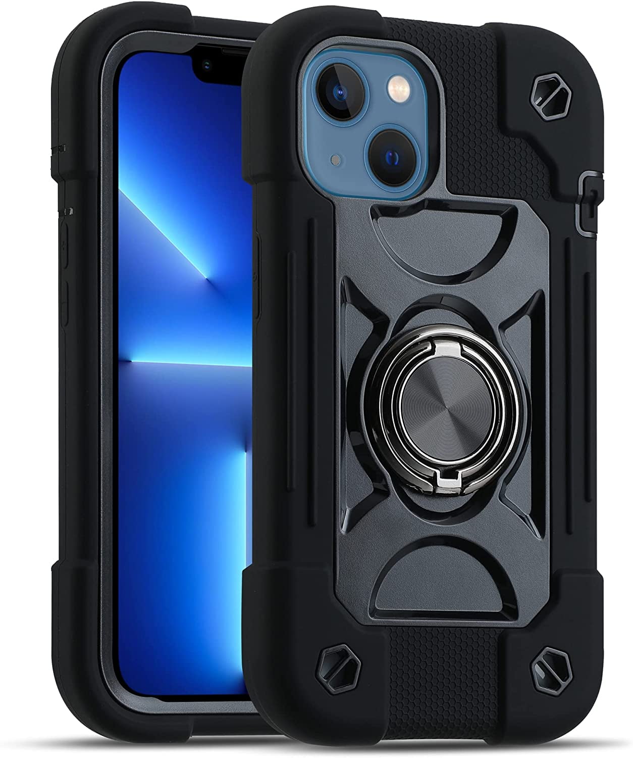 KOMI Compatible with iPhone 15 Case 6.1 Inch with Built-in 360°Rotating ...