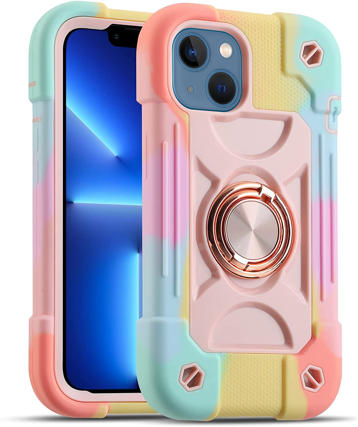 KOMI Compatible with iPhone 16 Case 6.1 Inch with Built-in 360°Rotating ...
