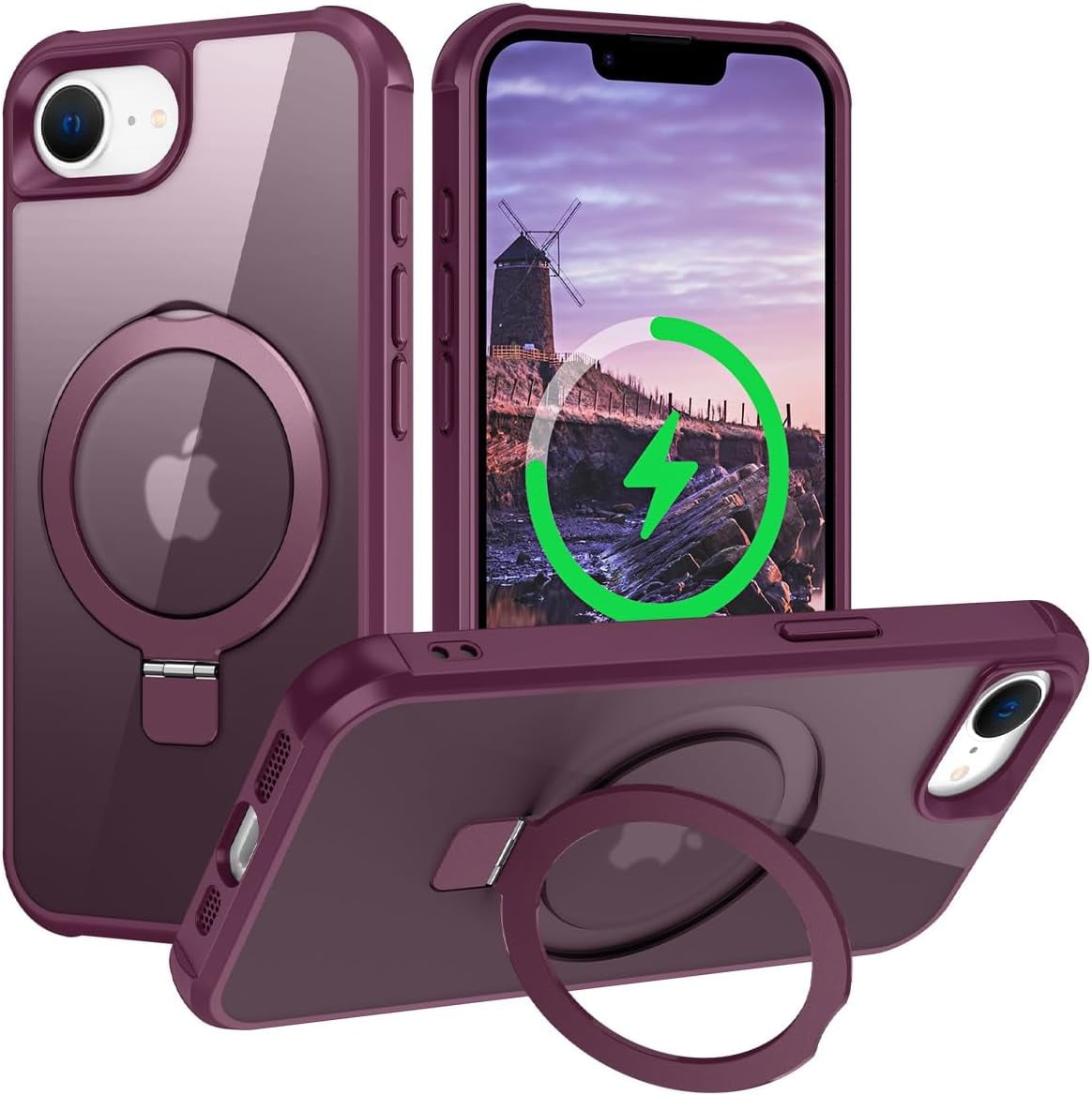 KOMI for iPhone 16e Case, with Magnetic Ring Stand [Compatible with ...