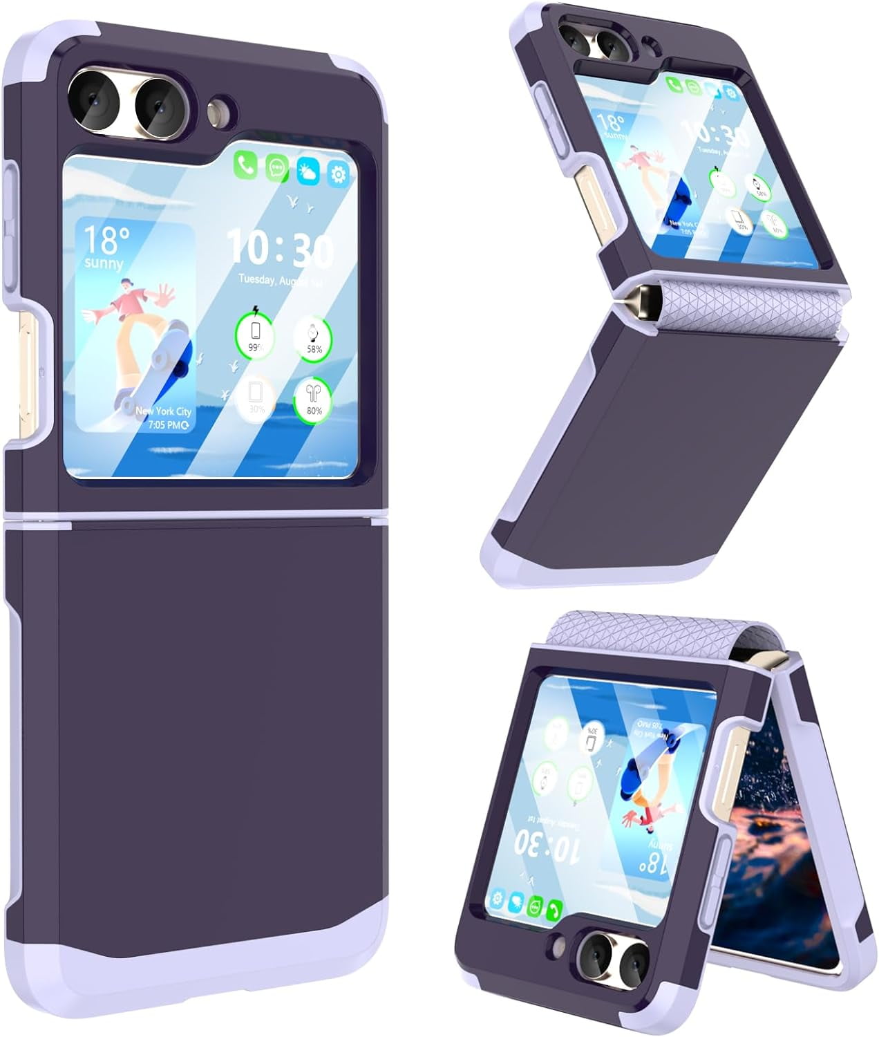 KOMI Designed for Galaxy Z Flip 6 Case with Hinge Protection for ...