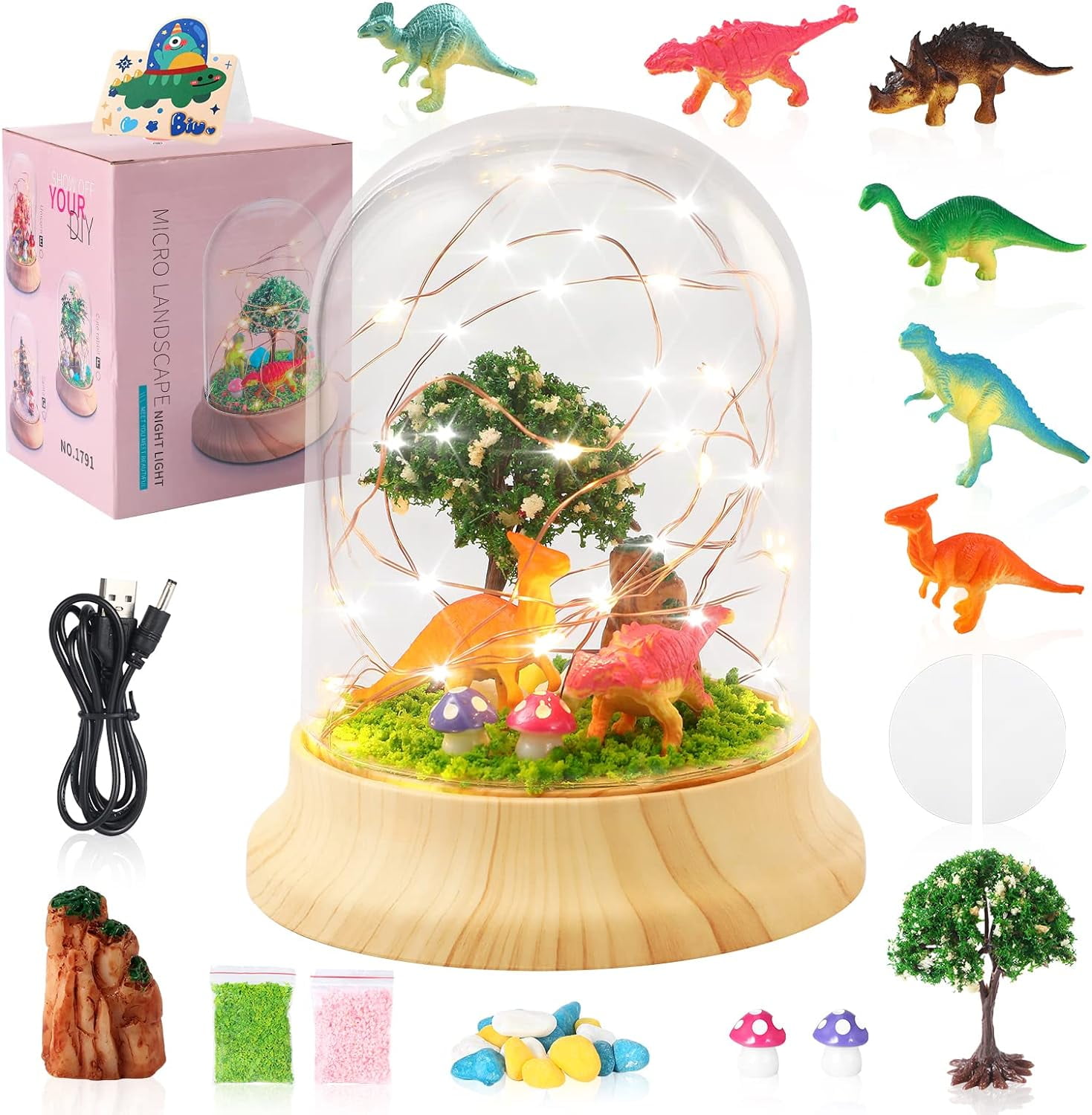 KOMI Dinosaur Night Light(USB Upgrade Version),Build Your Own Dinosaur ...
