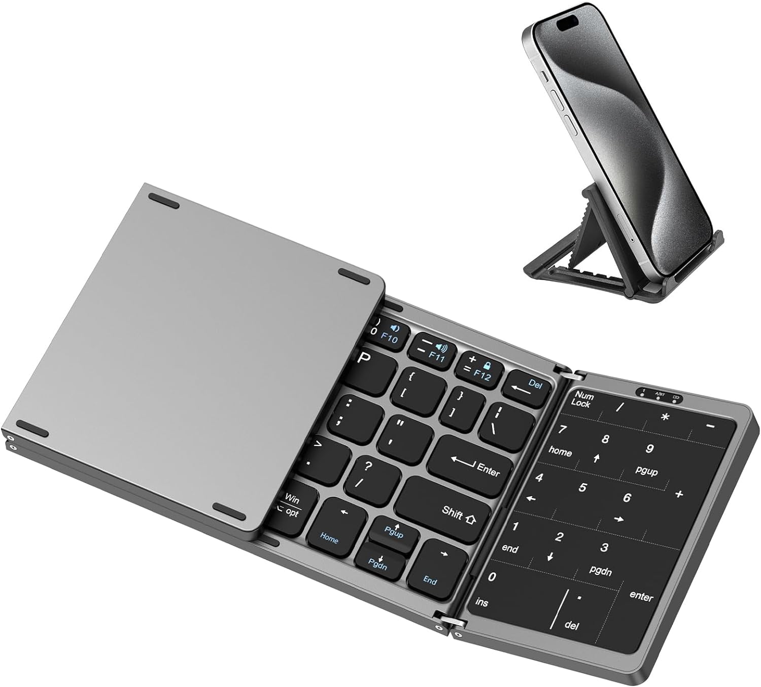 KOMI Foldable Bluetooth Keyboard, Folding Wireless Portable Keyboard ...