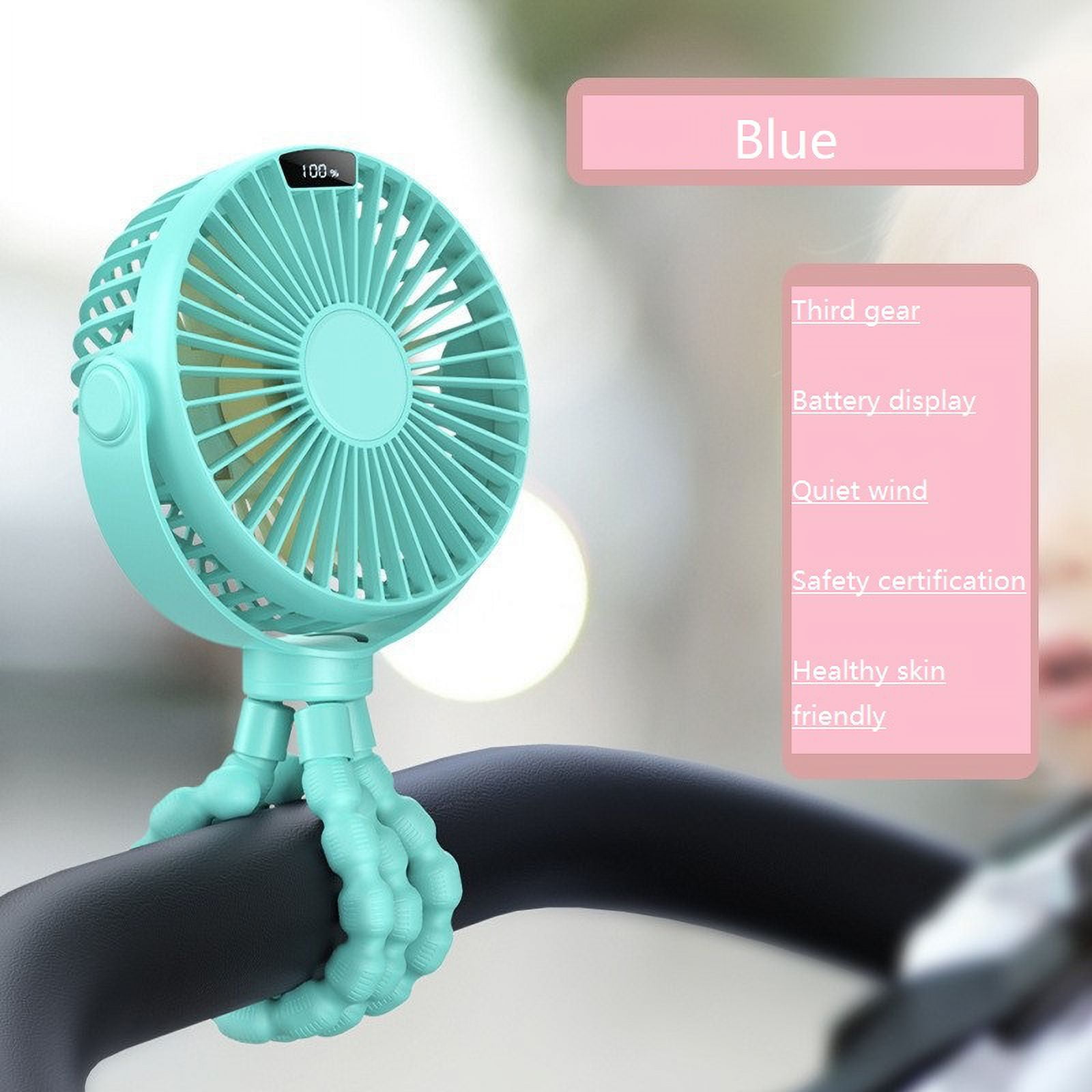 KOMI Portable Stroller Fan for Baby, Rechargeable Battery Operated, 3 ...