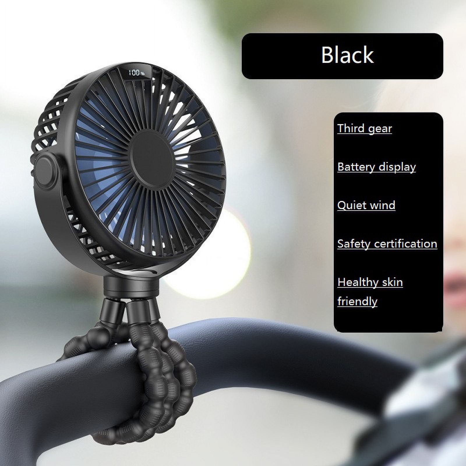 KOMI Portable Stroller Fan for Baby, Rechargeable Battery Operated, 3 ...