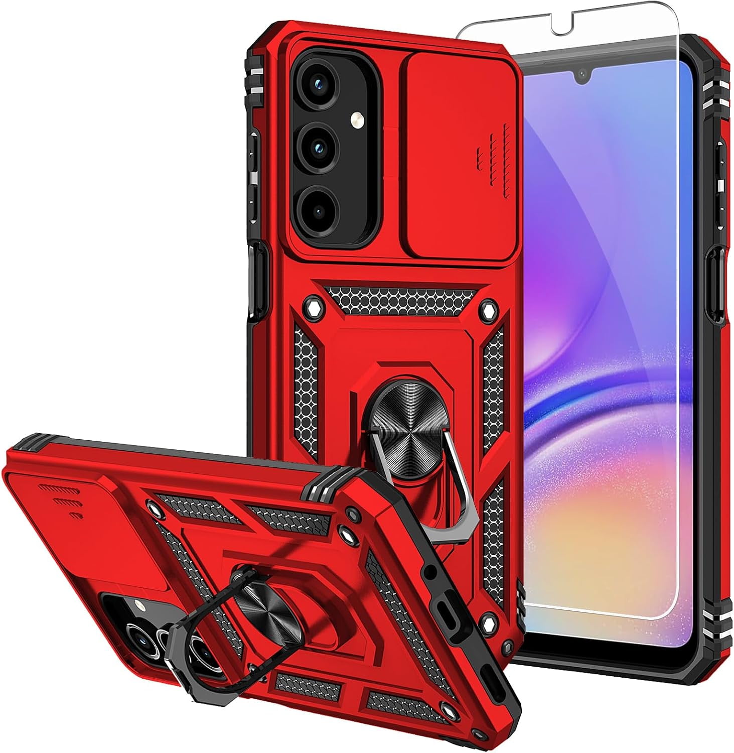 KOMI for Samsung A16 5G Case,Galaxy A16 5G Phone Case,with Screen Protectors and Camera Cover ...