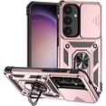 KOMI for Samsung Galaxy S25 Rugged Case with Metal Ring Stand & Slide ...