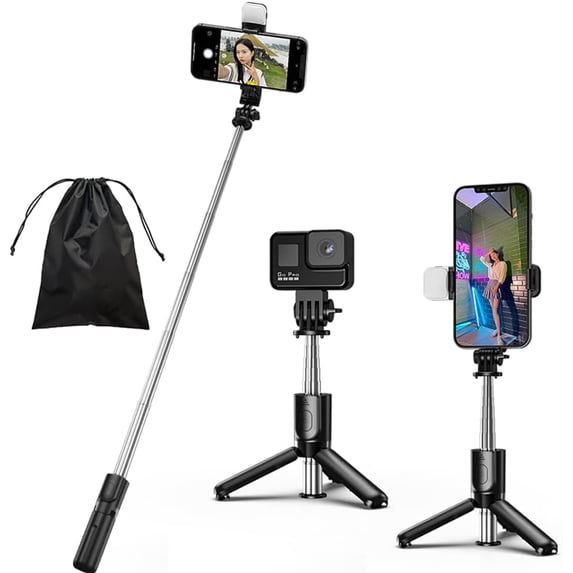KOMI Selfie Stick Tripod with Fill Light,Stable Tripod Stand with ...