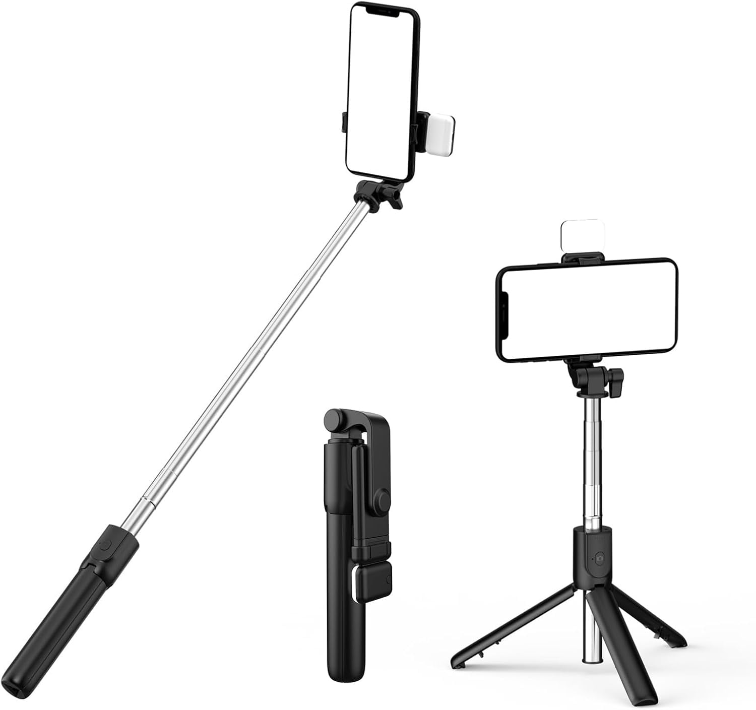 KOMI Selfie Stick with Tripod Stand and Wireless Remote, Compatible ...