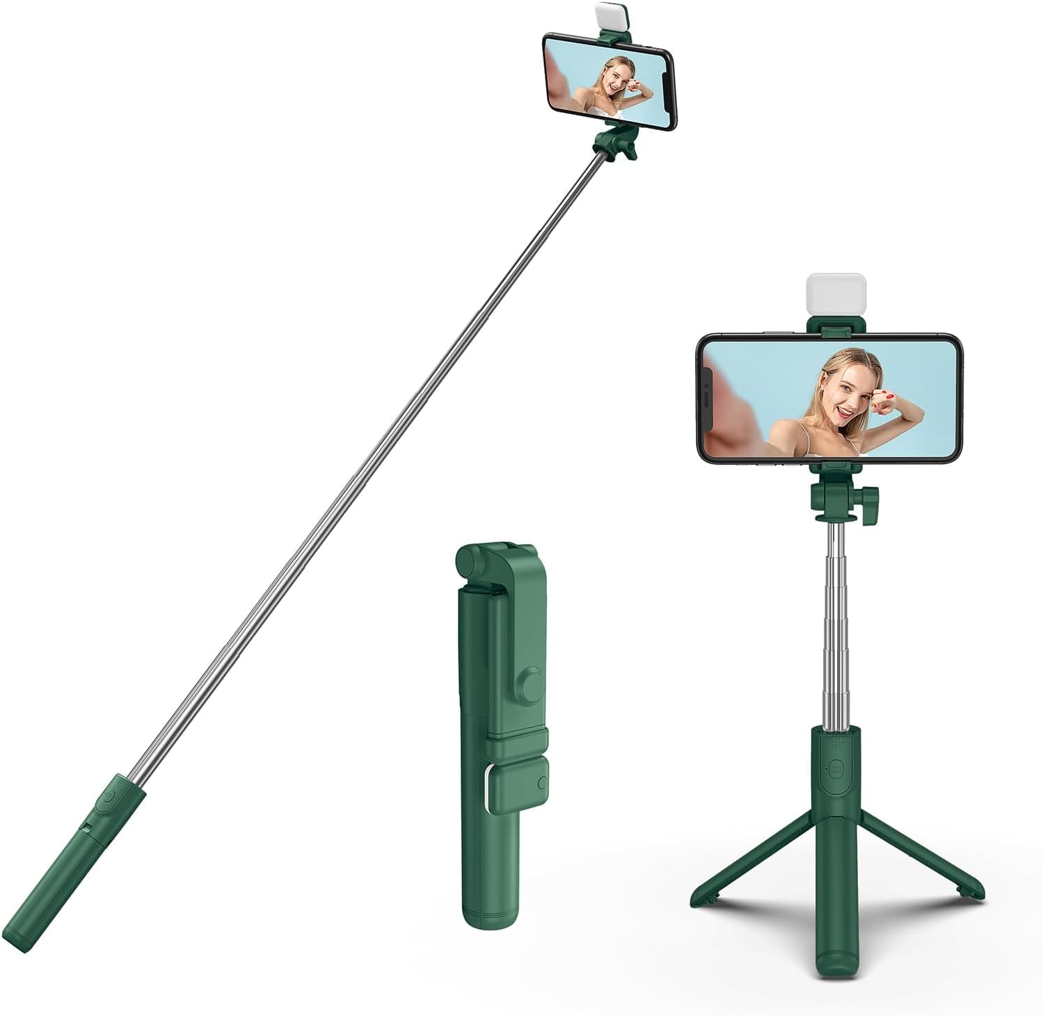 KOMI Selfie Stick with Tripod Stand and Wireless Remote, Compatible ...