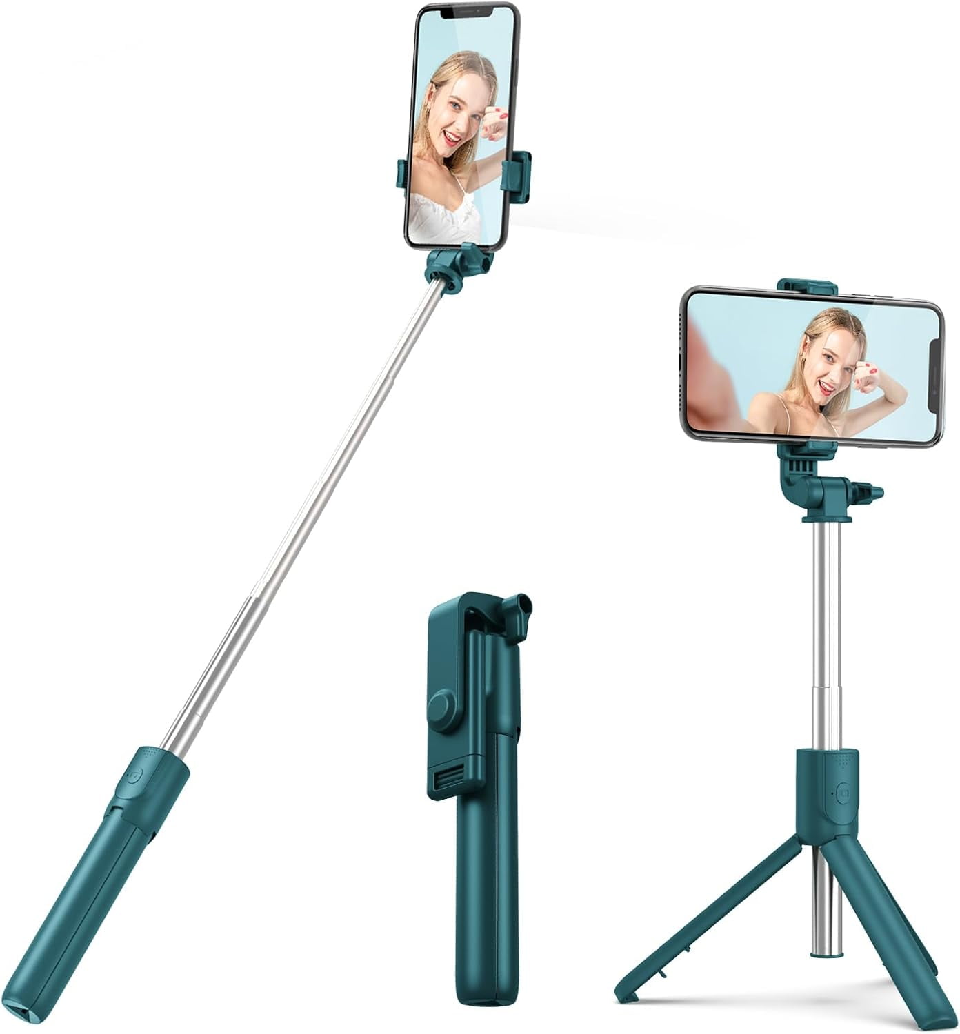 KOMI Selfie Stick with Tripod Stand and Wireless Remote, Compatible ...