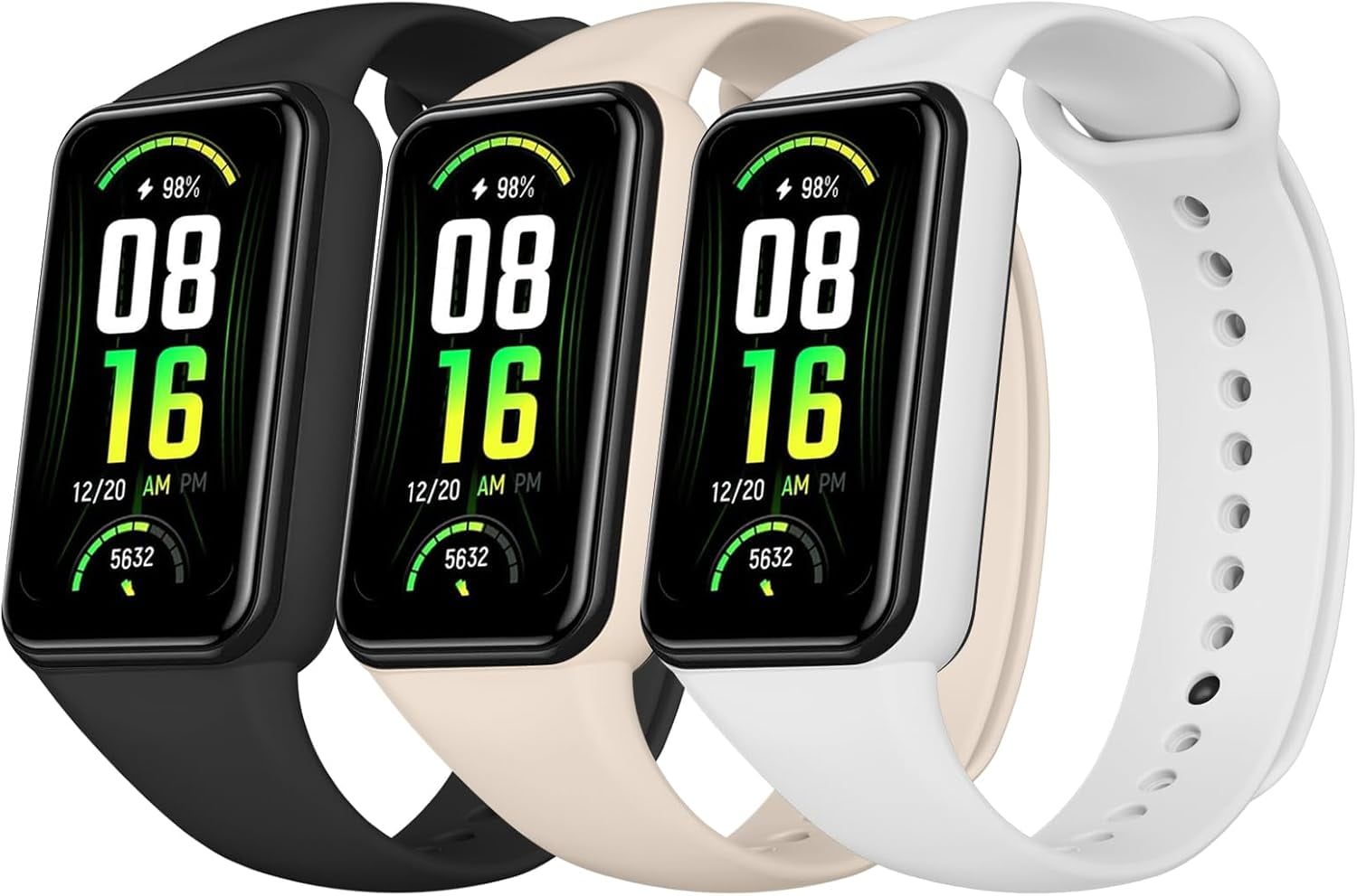 KOMI TPU Bands for Amazfit Band 7 Fitness & Health Tracker, 3 Pack Soft ...