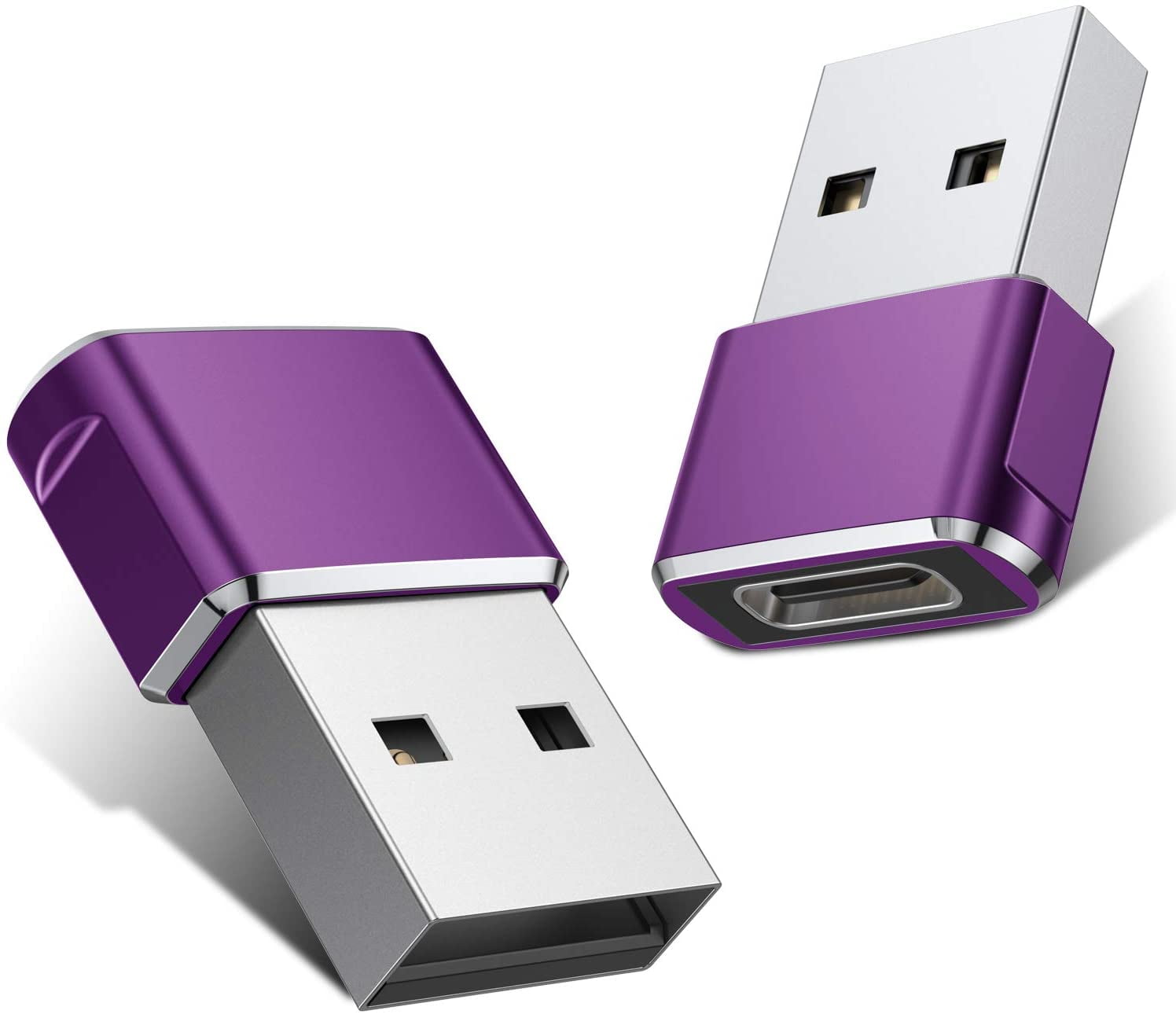 KOMI USB to USB C Adapter 2 Pack,Type C Female to A Male Power Adapter for iPhone 15 14 13 12 ...