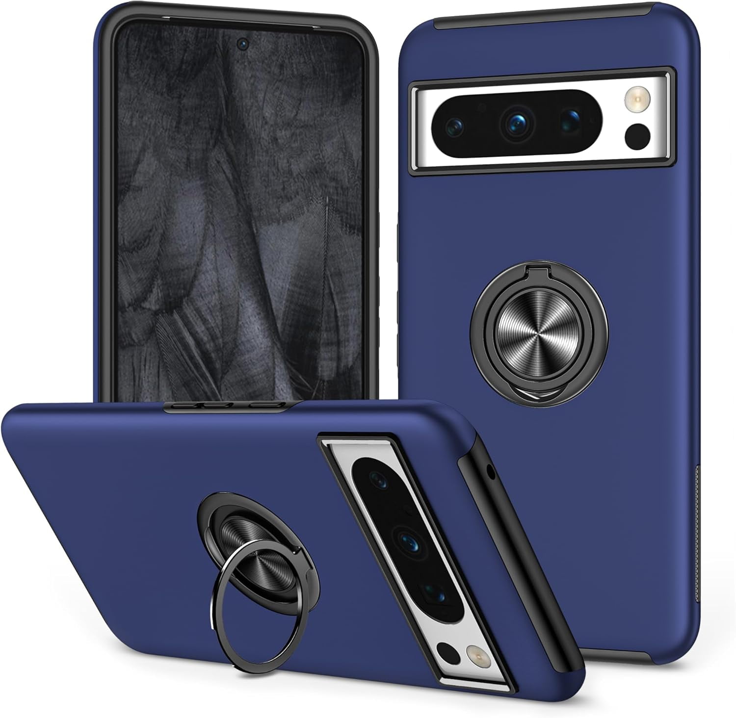 KOMI for Google Pixel 8 Pro Case with 360 Degrees Metal Ring Hard PC ...