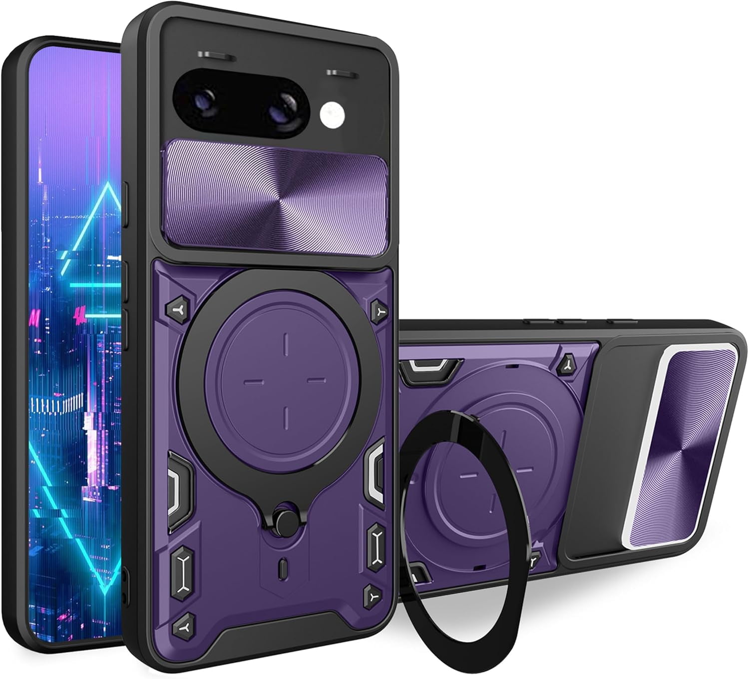 KOMI for Google Pixel 9A Case with Magnetic Ring Kickstand, Lens ...