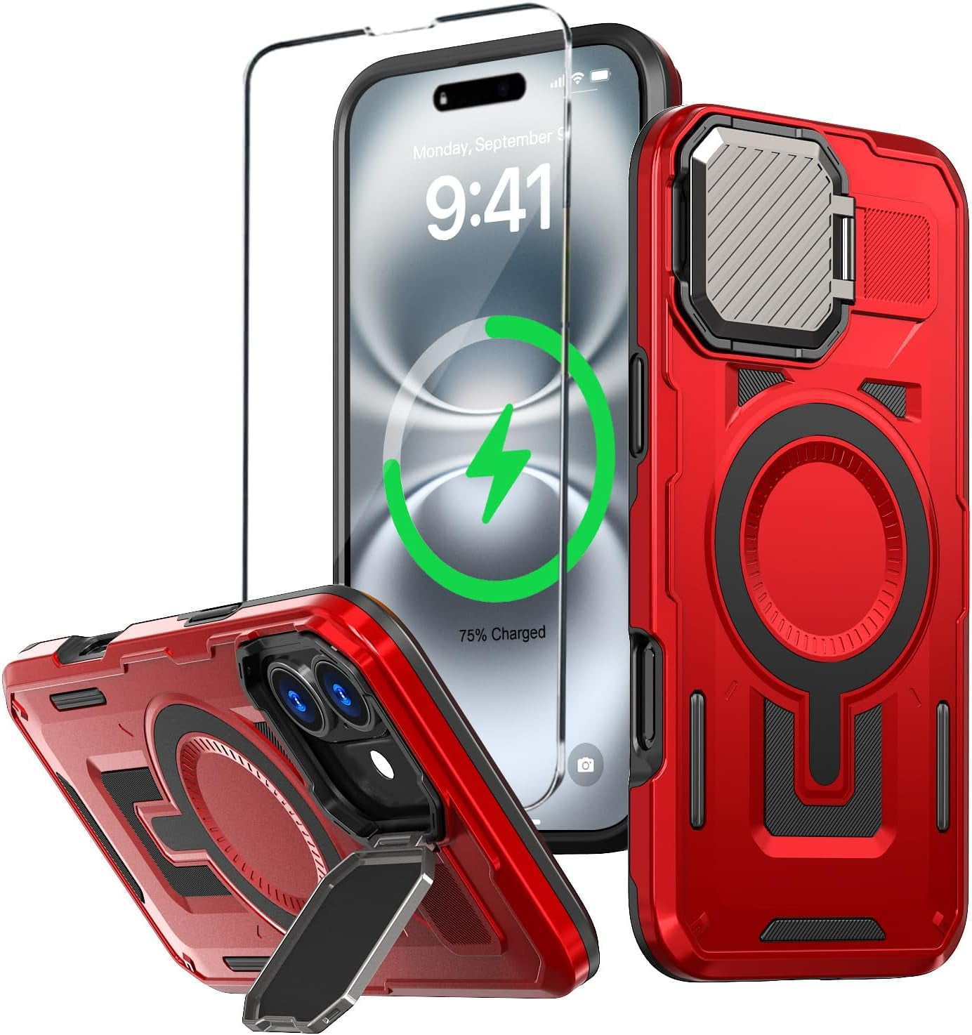 KOMI for iPhone 16 Pro MagSafe Case with Adjustable Metal Camera Lens ...