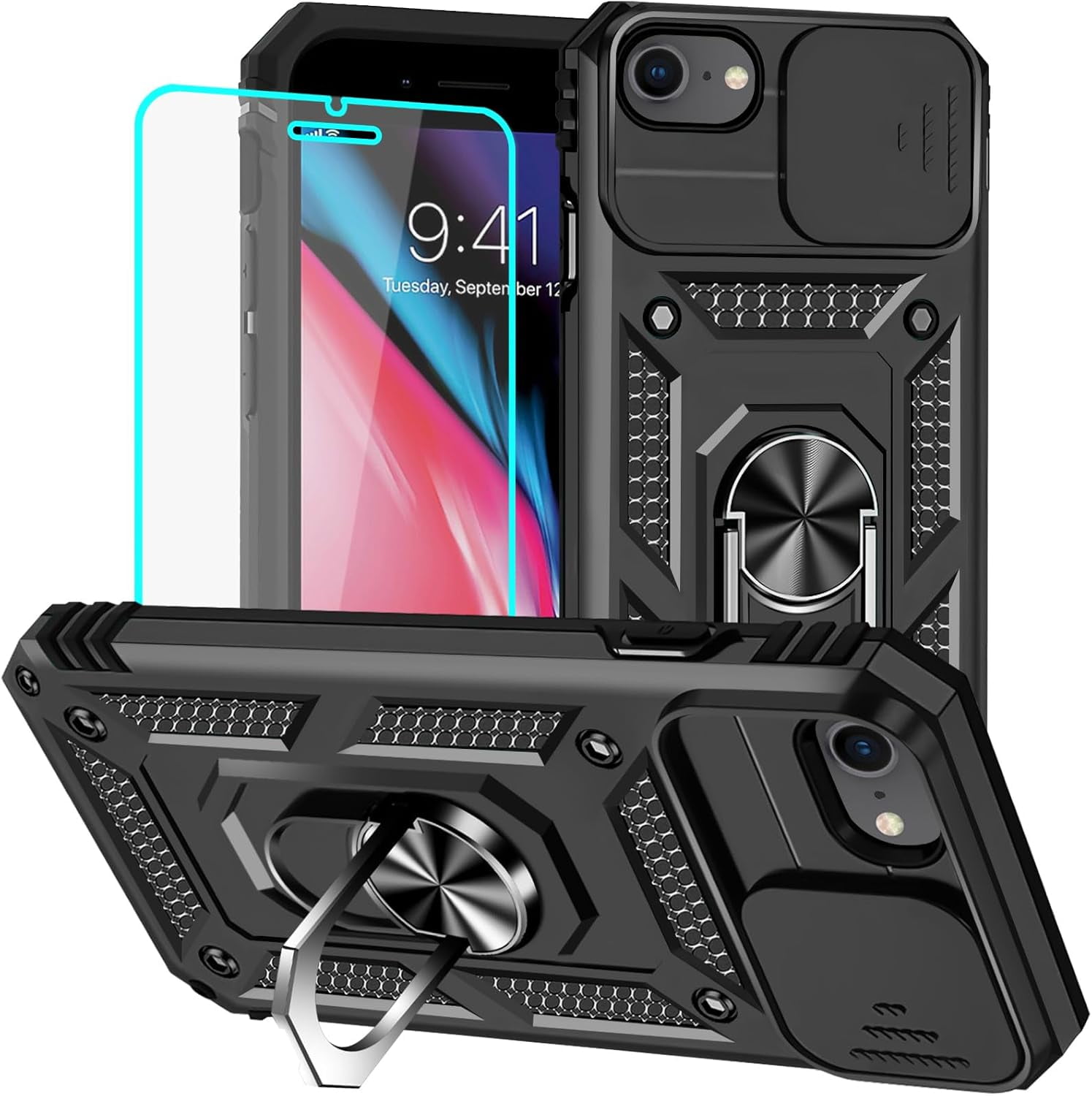 KOMI for iPhone 16e Case, iPhone SE4 Case with Screen Protector ...