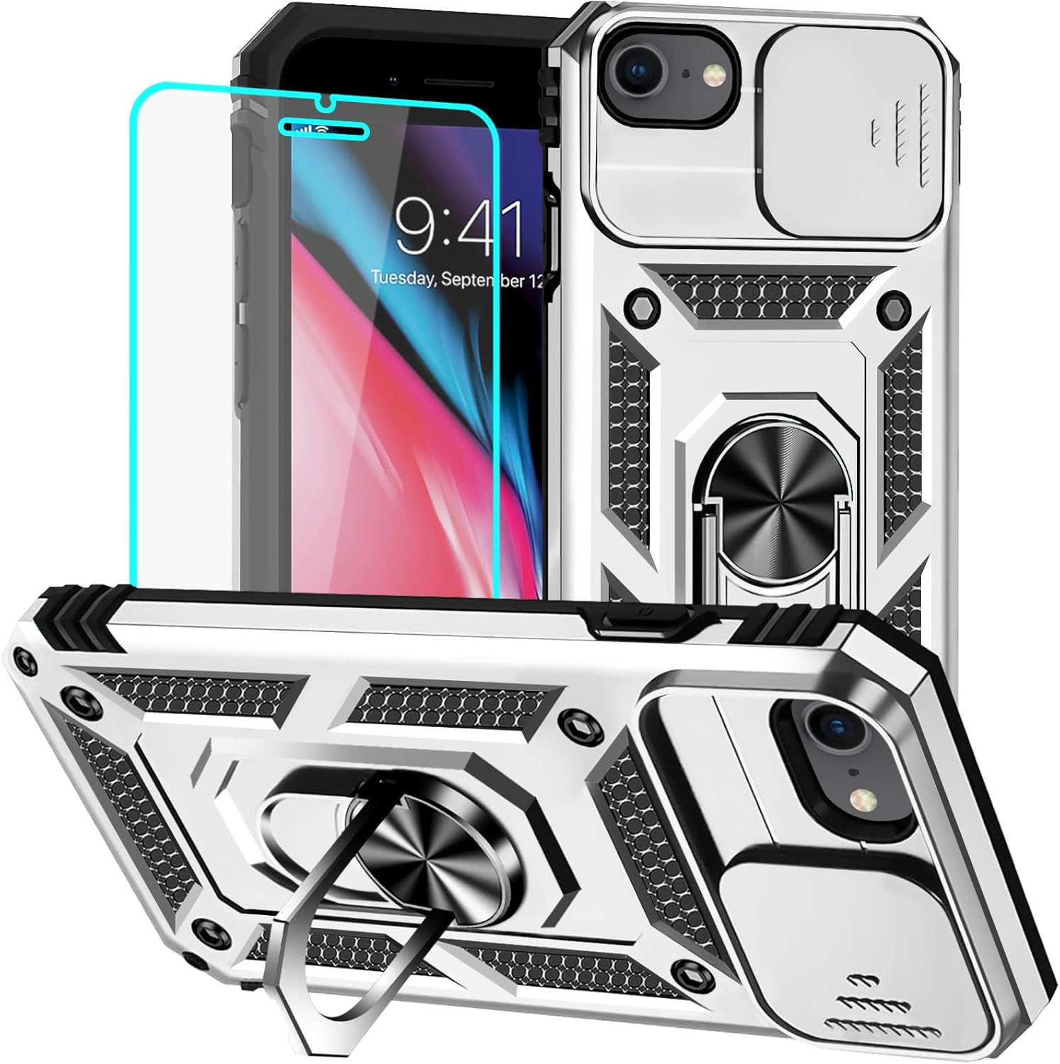 KOMI for iPhone 16e Case, iPhone SE4 Case with Screen Protector ...