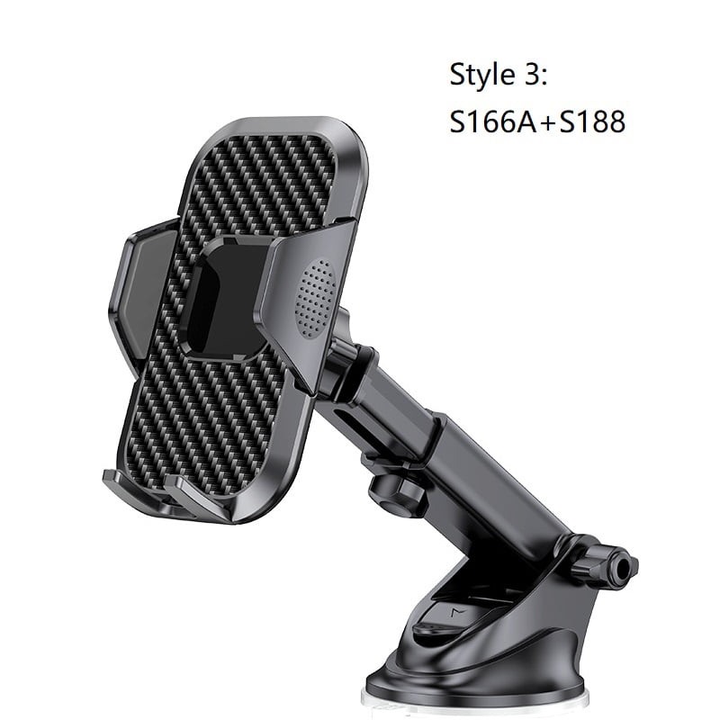 KOMI universal car phone stand Black carbon fiber universal clamp 2-in ...
