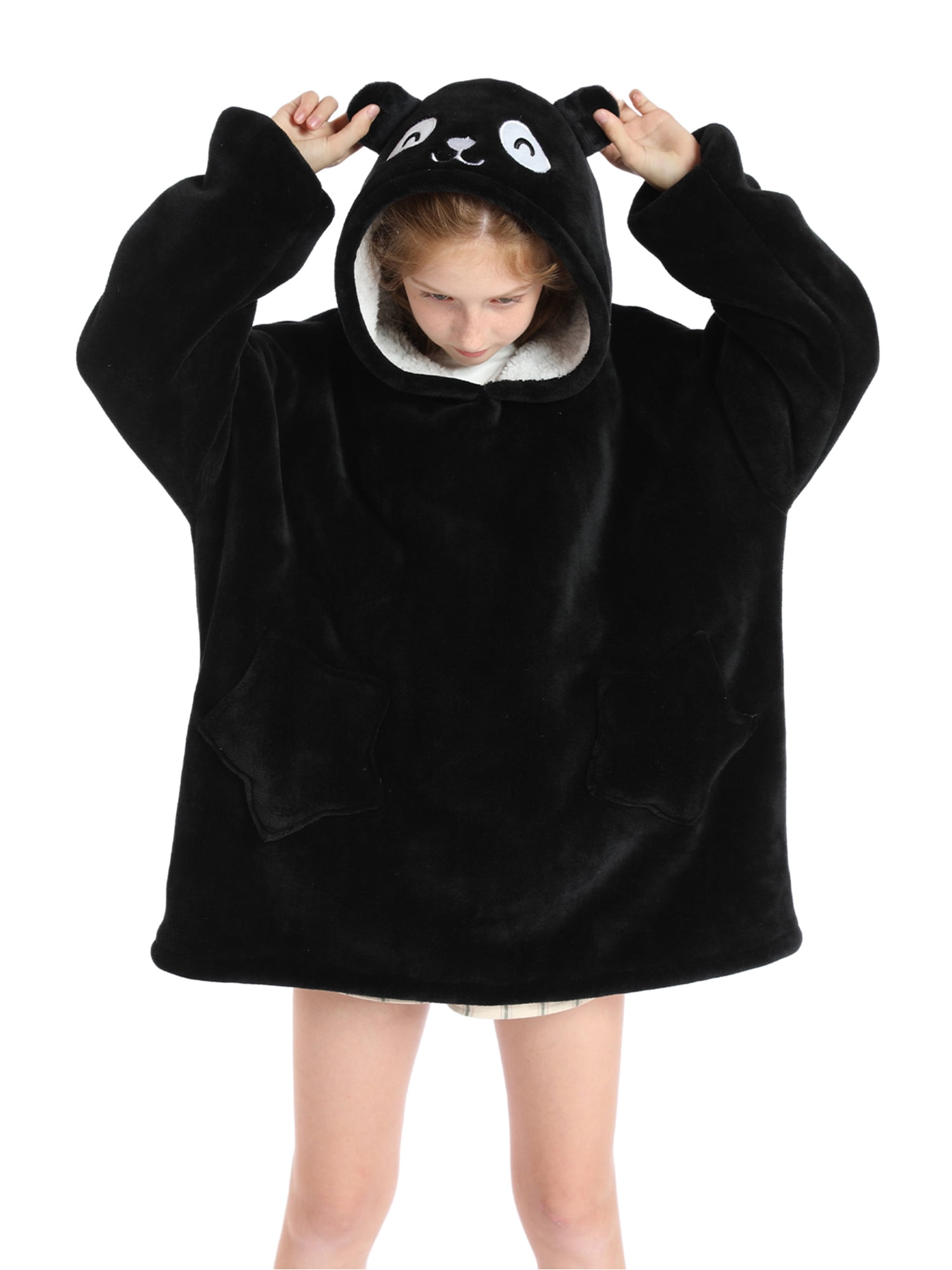 KOMOO Adult Kids Oversized Hoodie Ultra Soft Fleece Wearable Blanket ...