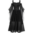 KOMOO Female Halloween Mesh Dress Butterfly Sleeves Off Shoulder ...