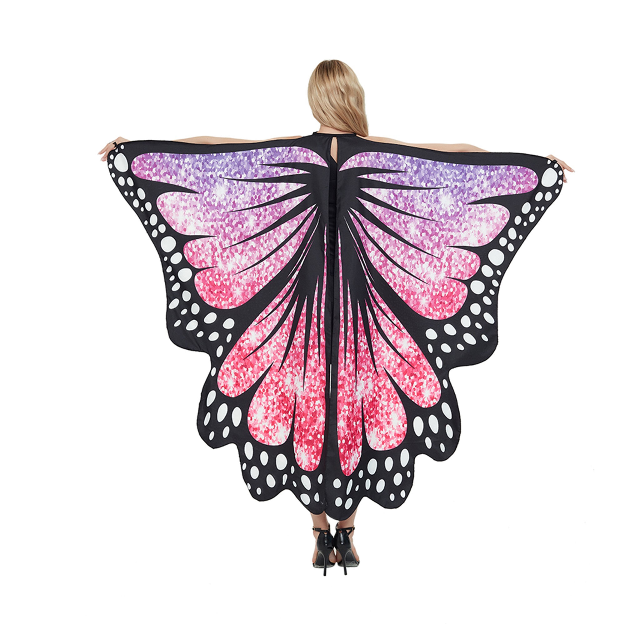KOMOO Women Butterfly Wings Shawl Festival Cosplay Clothes Party Dress ...