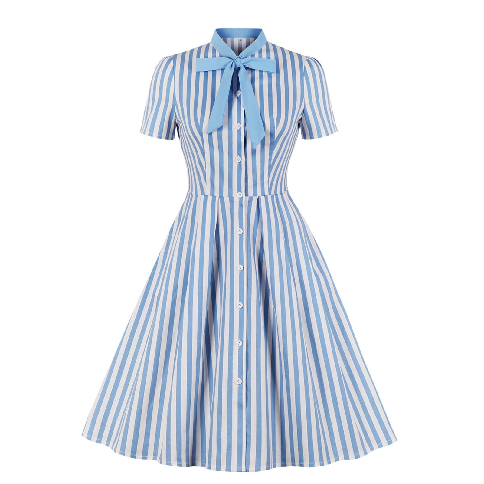 KONBECA 1950's Dresses for Women Vintage, Gothic Butterfly Tie Stripe ...