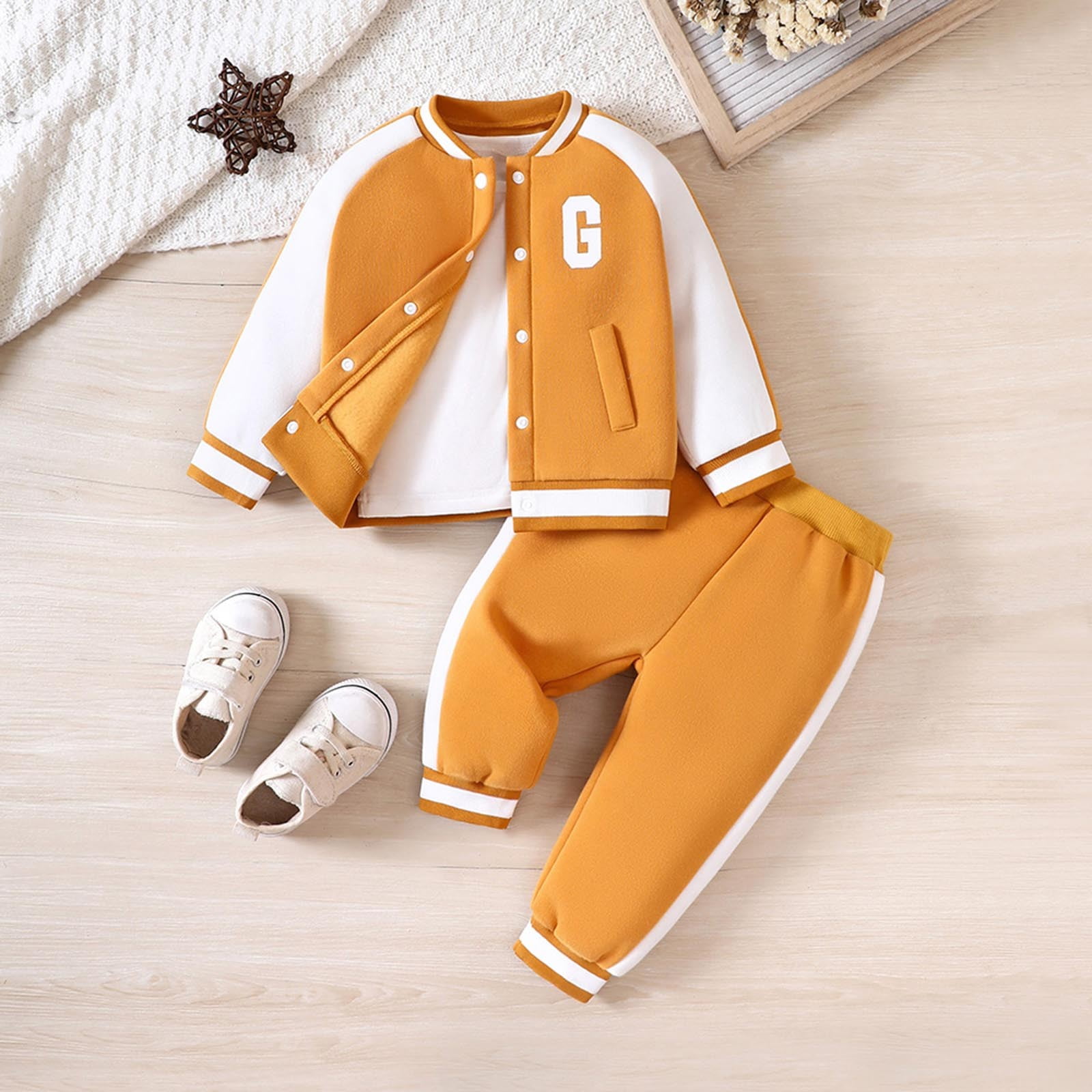 KONDYS Boys 2 Pieces Summer Outfits Long Sleeve Letter Prints Tops ...