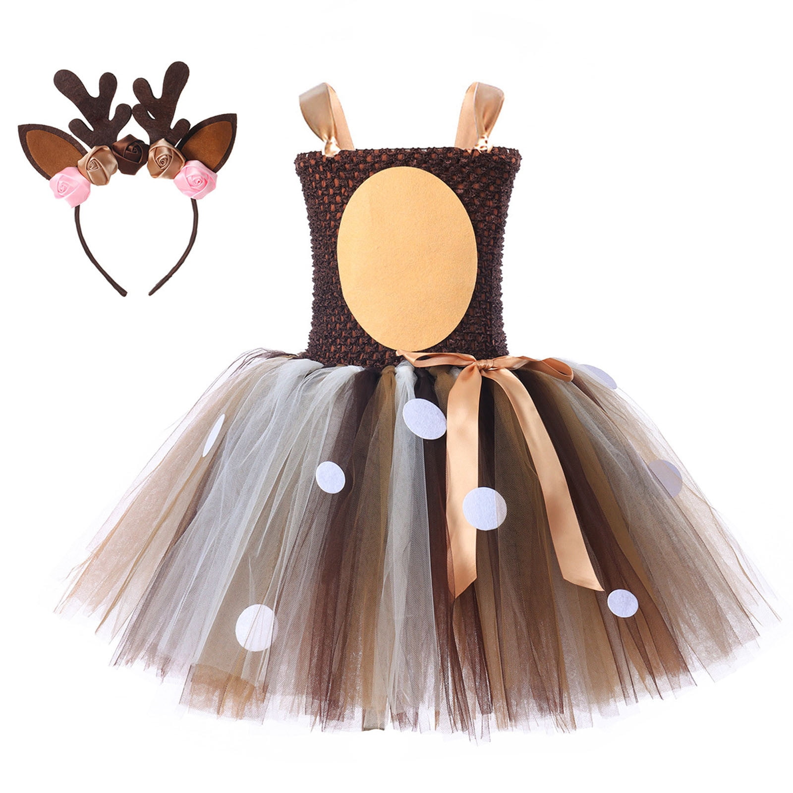 KONDYS Christmas Reindeer Dress For Girls Holiday Party Pageant And ...