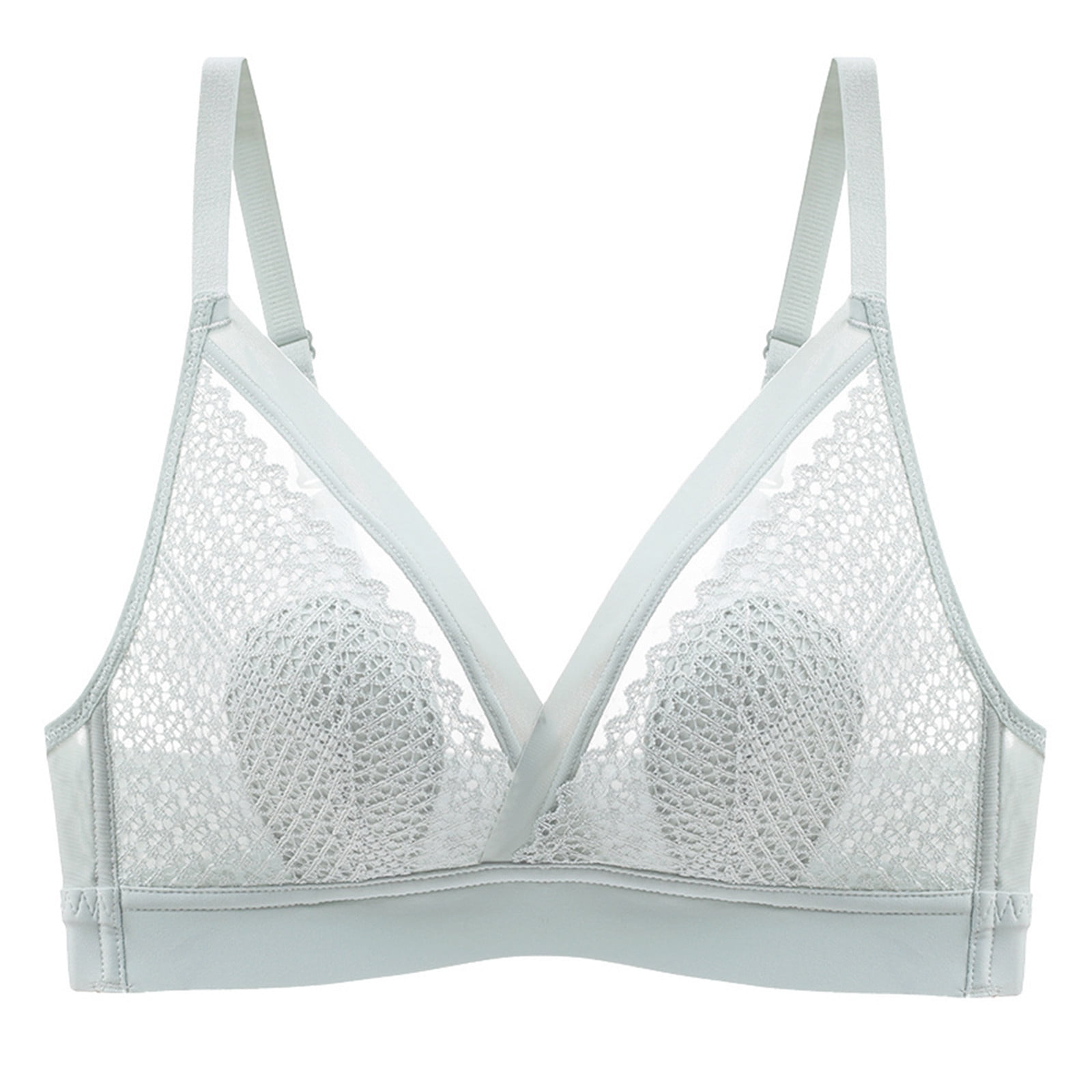 KONDYS French Lace Triangle Cup Underwear Women's Bra Big Show Small ...