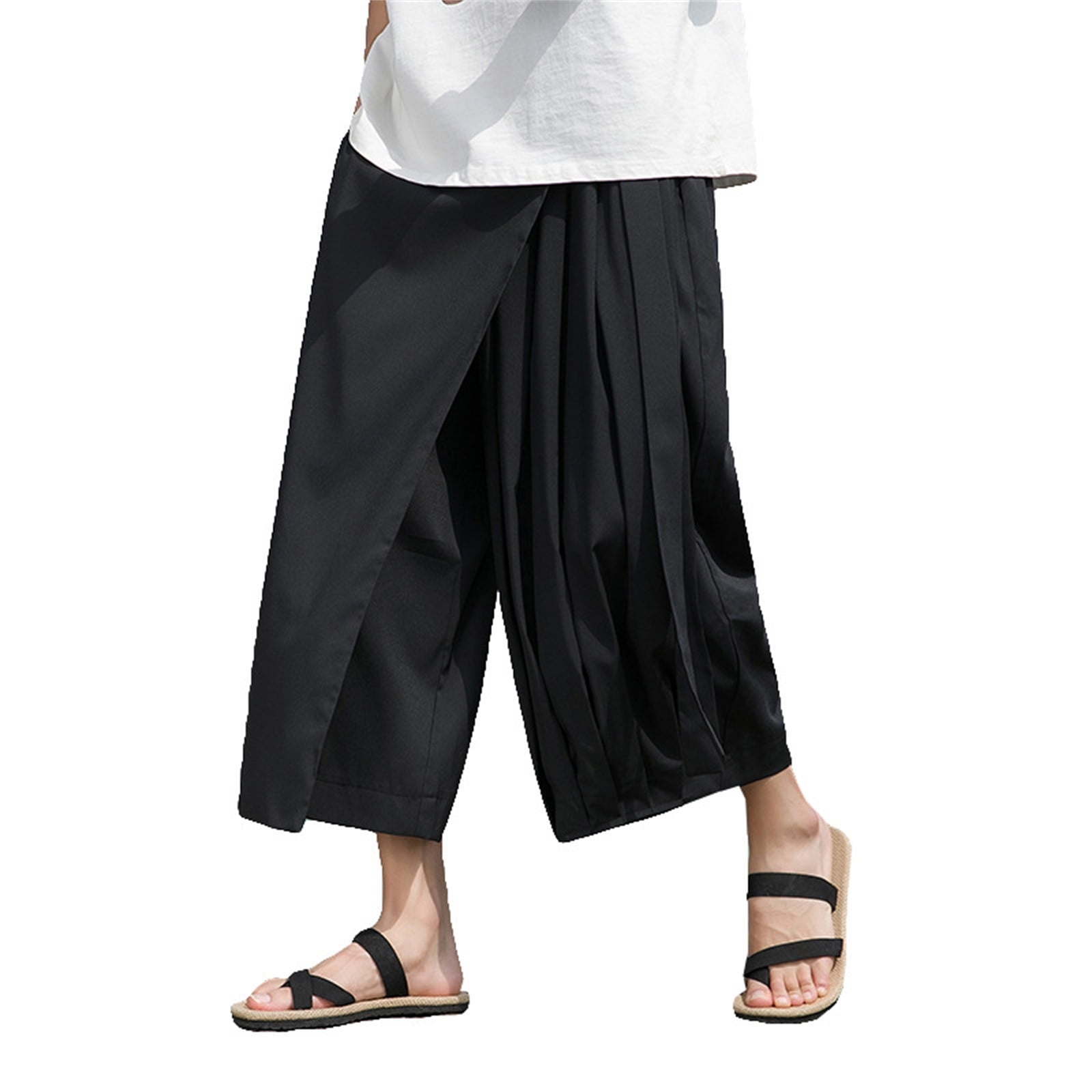 KONDYS Men Pants Irregular Men C Skirt Pants Straight Kendo Pants Men'S ...