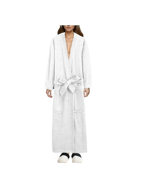 Turquaz Linen Womens Plush Soft Robes, Fleece, Long Comfy Robe (Large ...