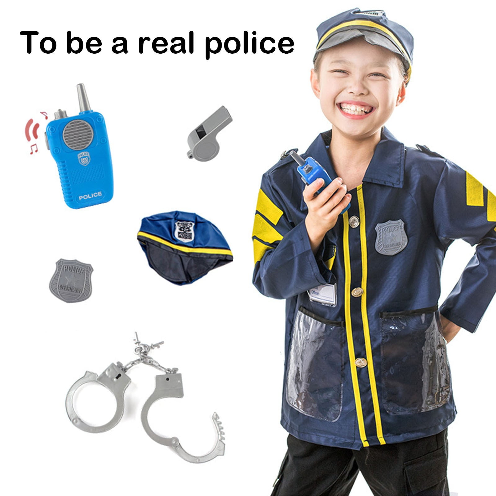 KONDYS Toddler Boy Outfits Kindergarten Police Career Show Stage Suit ...