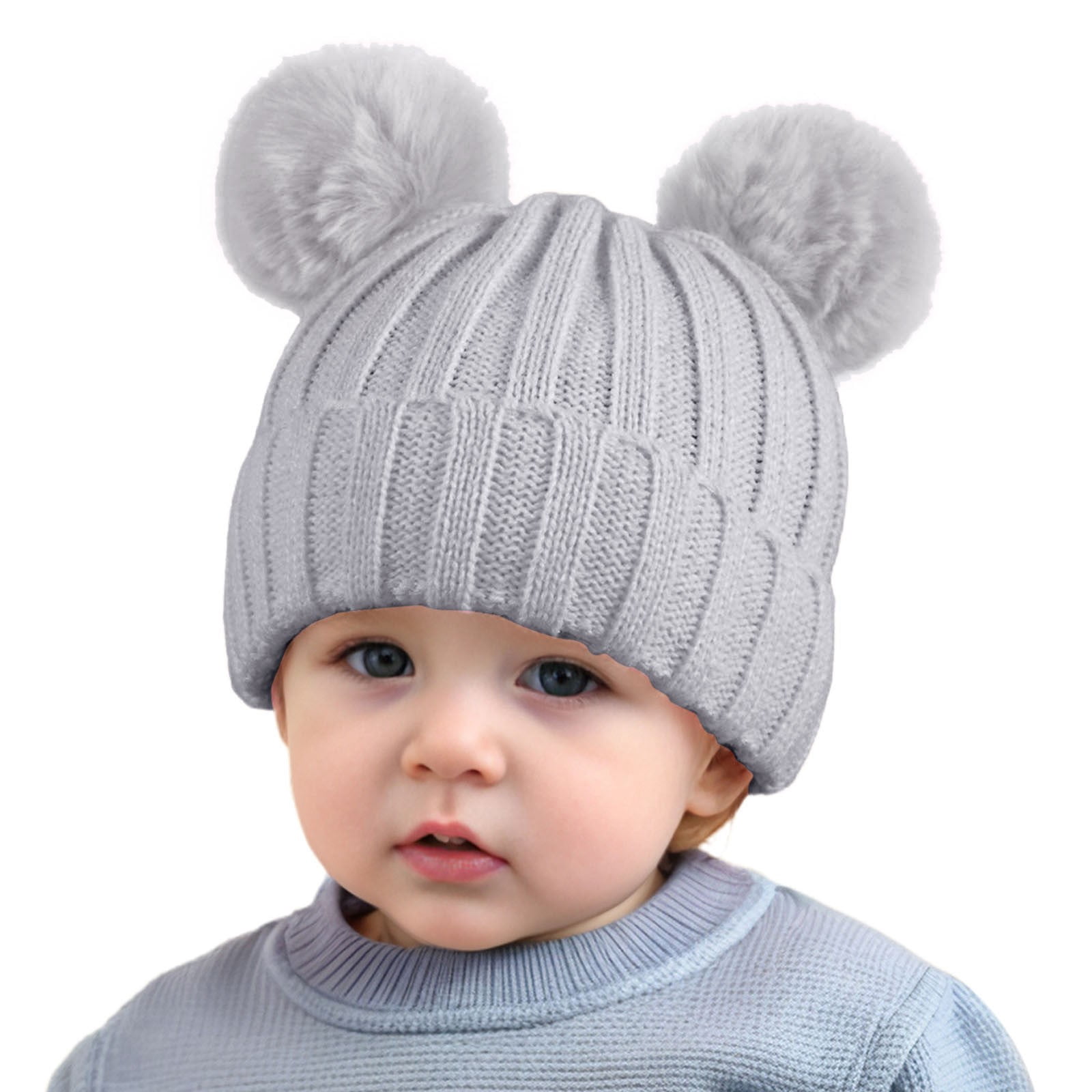 KONDYS Warm Caps Girl Boy Hooded Winter Scarf Kid Hat Cap Scarf Knit ...