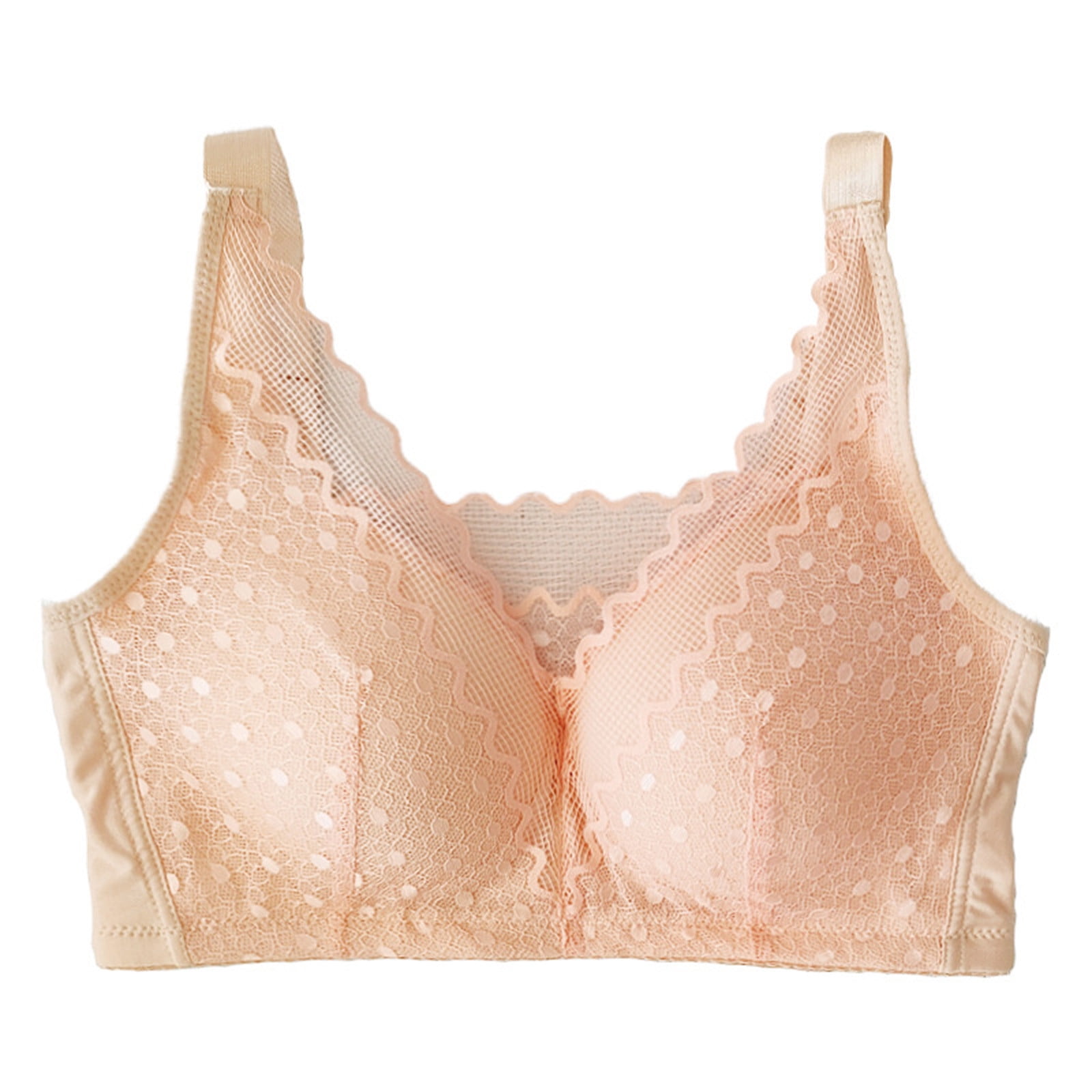 KONDYS Women Full Cup Thin Underwear Plus Size Wireless Sports Bra Lace ...