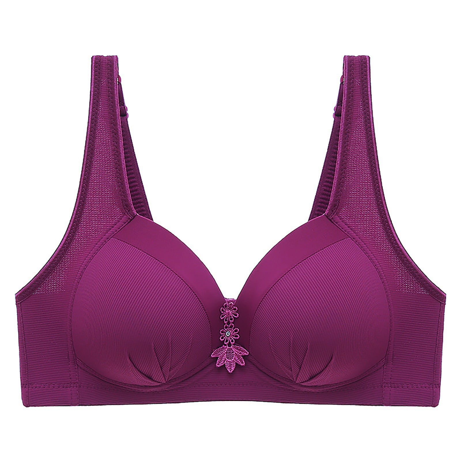 KONDYS Women Large Size Smooth Finish Wire-Free Gathered Undergarment ...