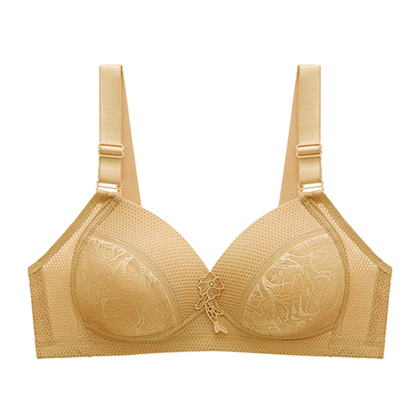 KONDYS Women's Bra New Pattern Ribless Large Strap Jacquard Four ...