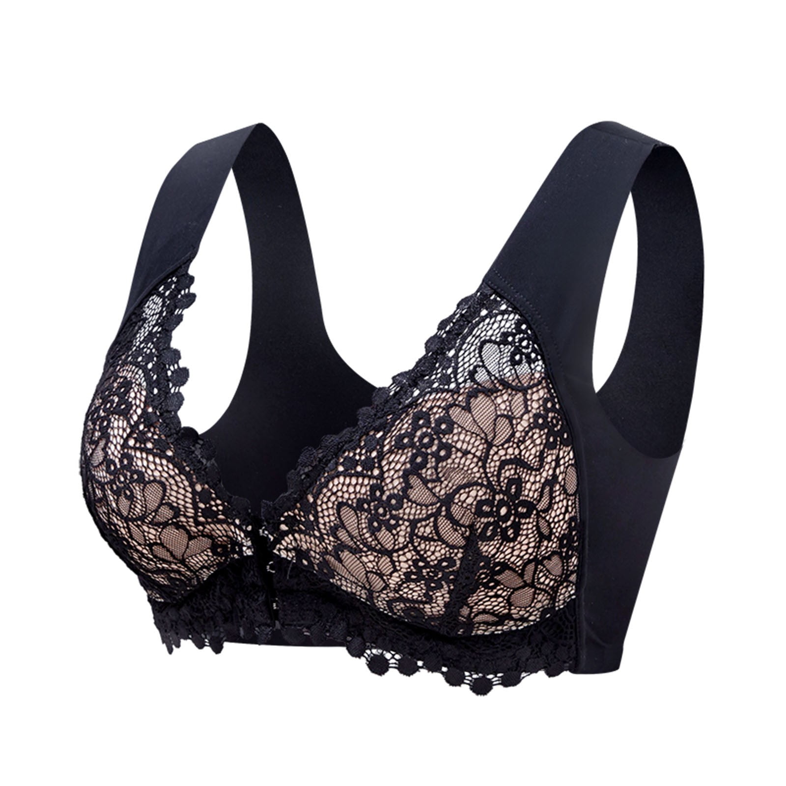 KONDYS Women's Bra Wireless Bra Front Buckle Underwear Ultralight ...