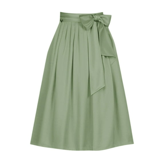 KONDYS Women's Oktoberfest Skirt With Bow Tie Waistband Adjustable ...