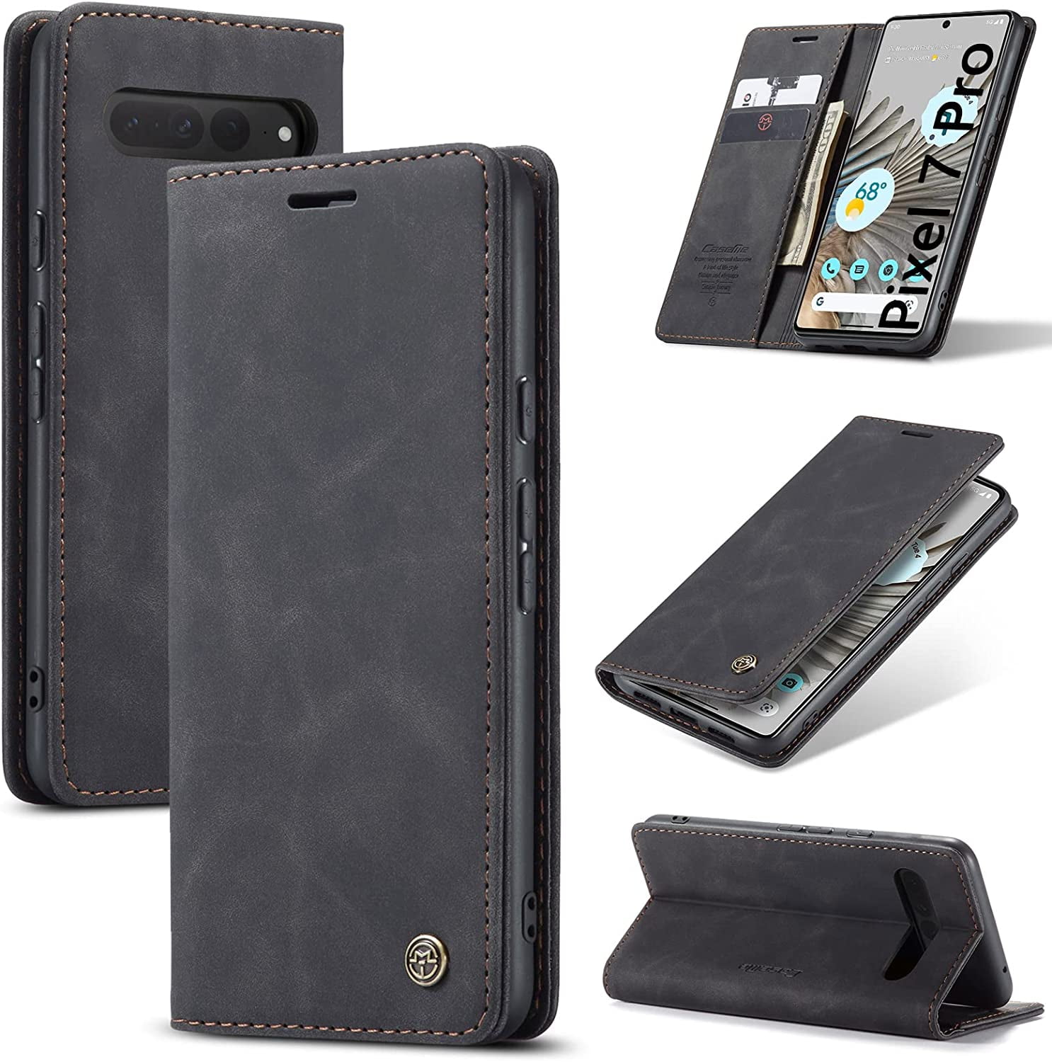 KONEE Phone Case Compatible with Google 7 pro Leather Case PU Leather ...