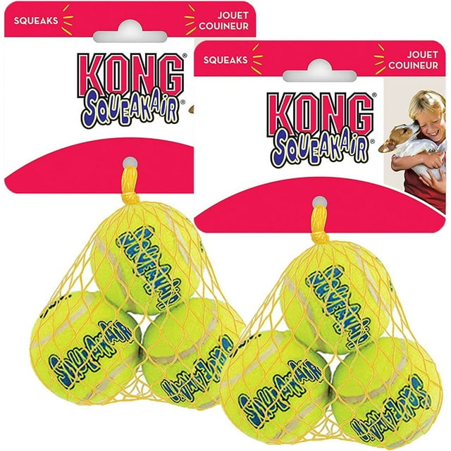 KONG Air Dog Squeakair Tennis Balls, Small, 6 Pack, Light Green, for ...
