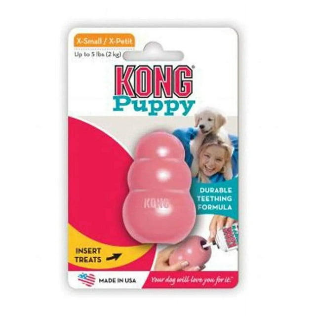 KONG Classic Puppy Dog Small Rubber Chew Toy, Play Filler with Treat ...