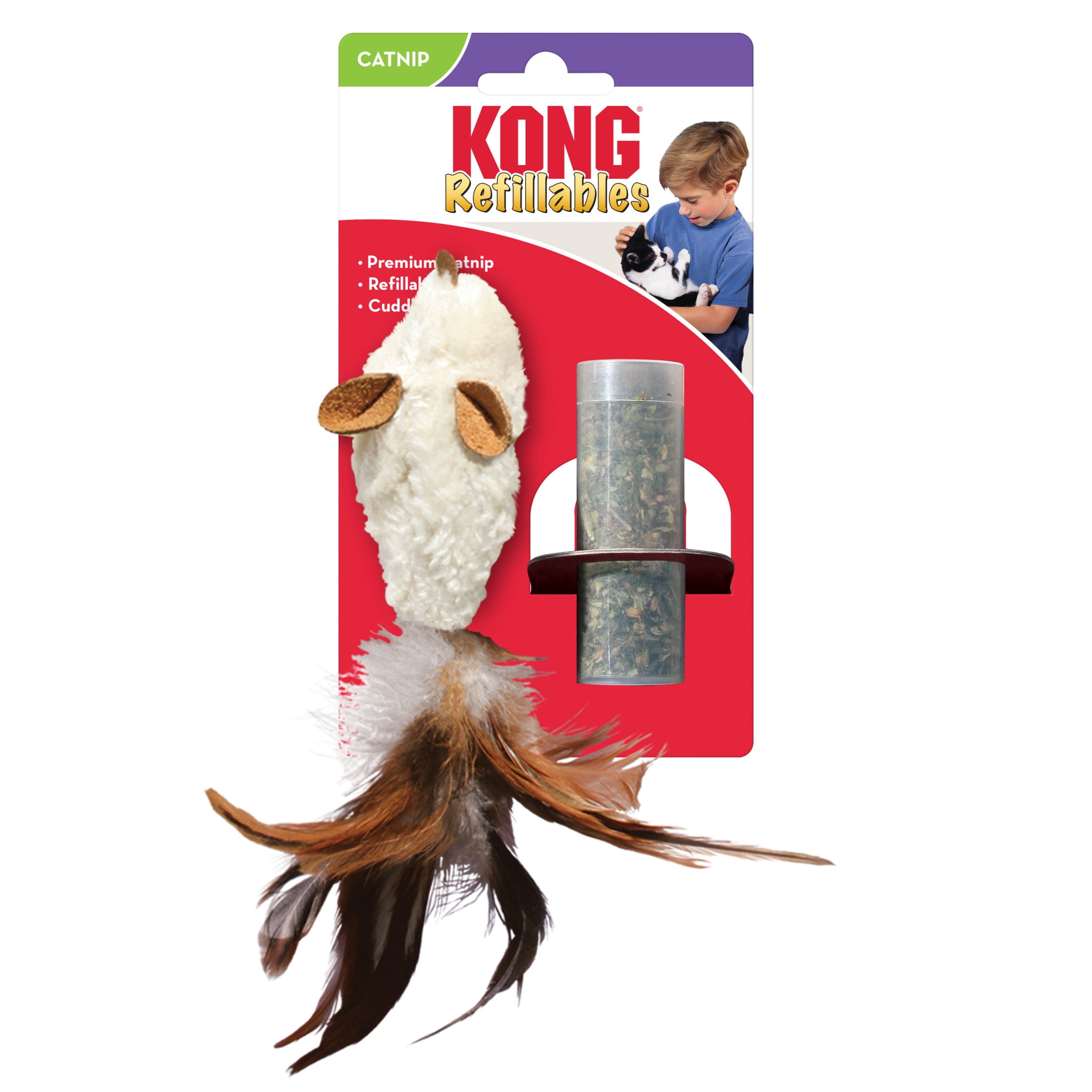 KONGÂ® Refillables Catnip Toy, Feather Mouse, with Premium North ...