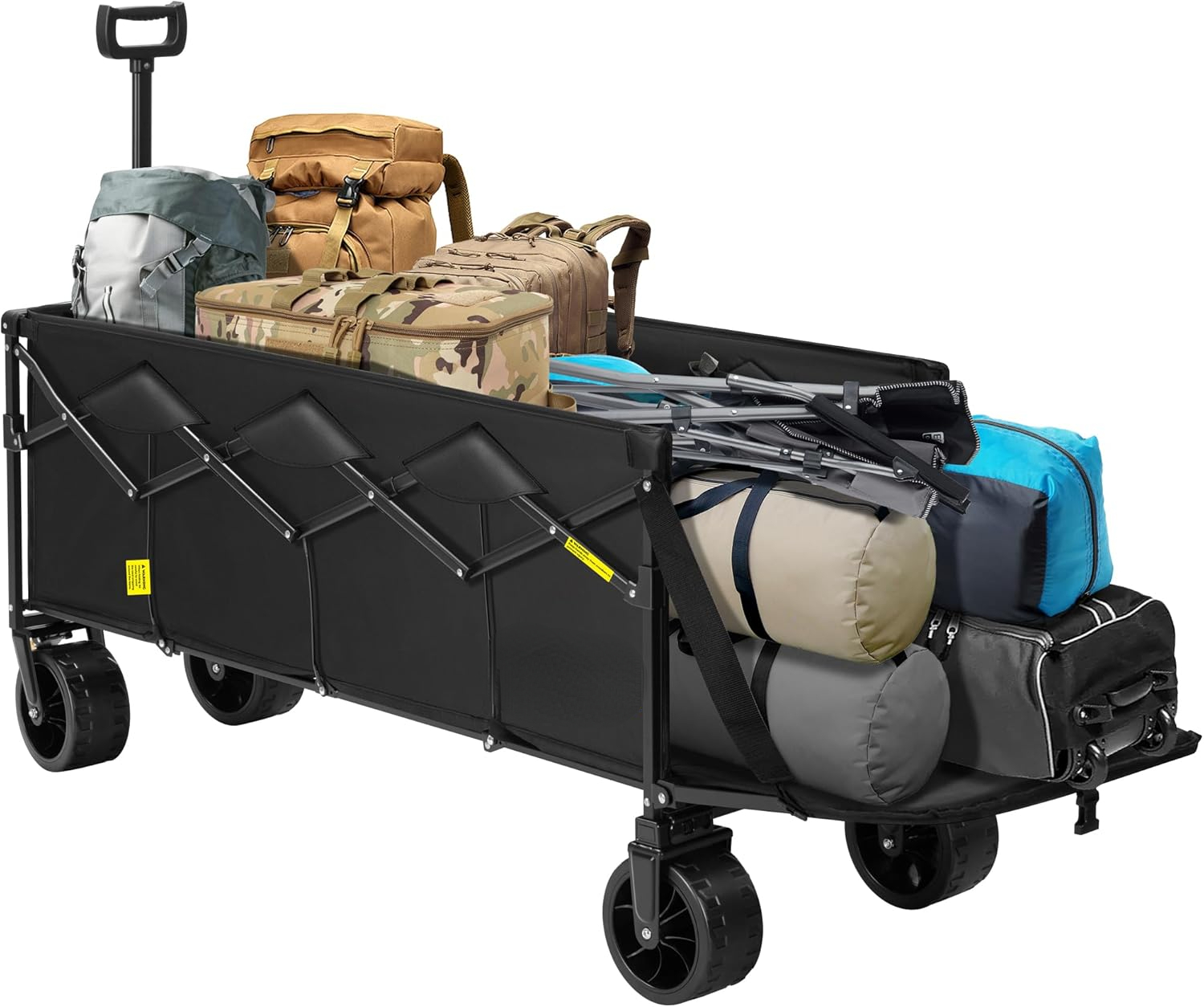 KONGDEZHEN 48''L Extended Collapsible Wagon Cart with 440lbs Weight ...
