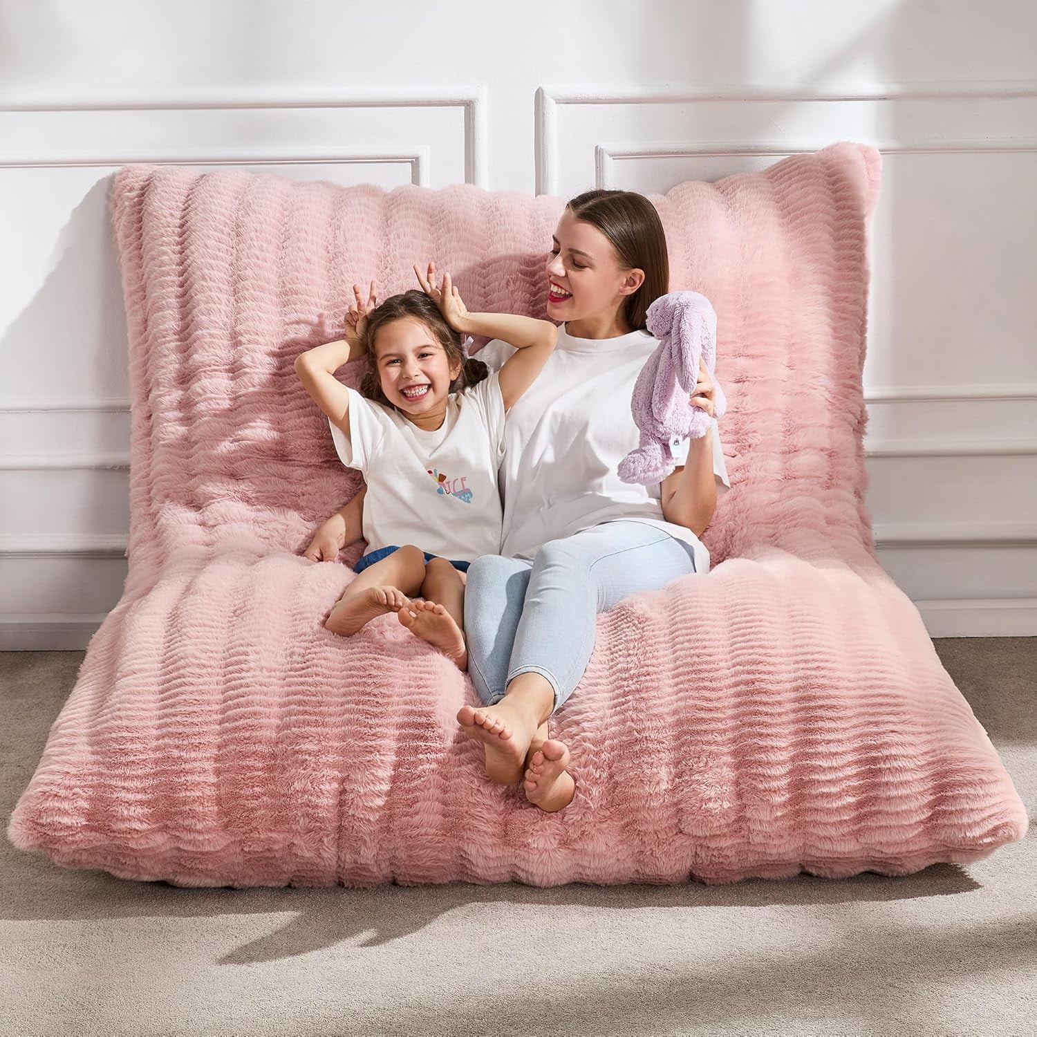 KONGLY 3 in 1 Bean Bag Chair Giant Bean Bag Chairs for Adults with ...