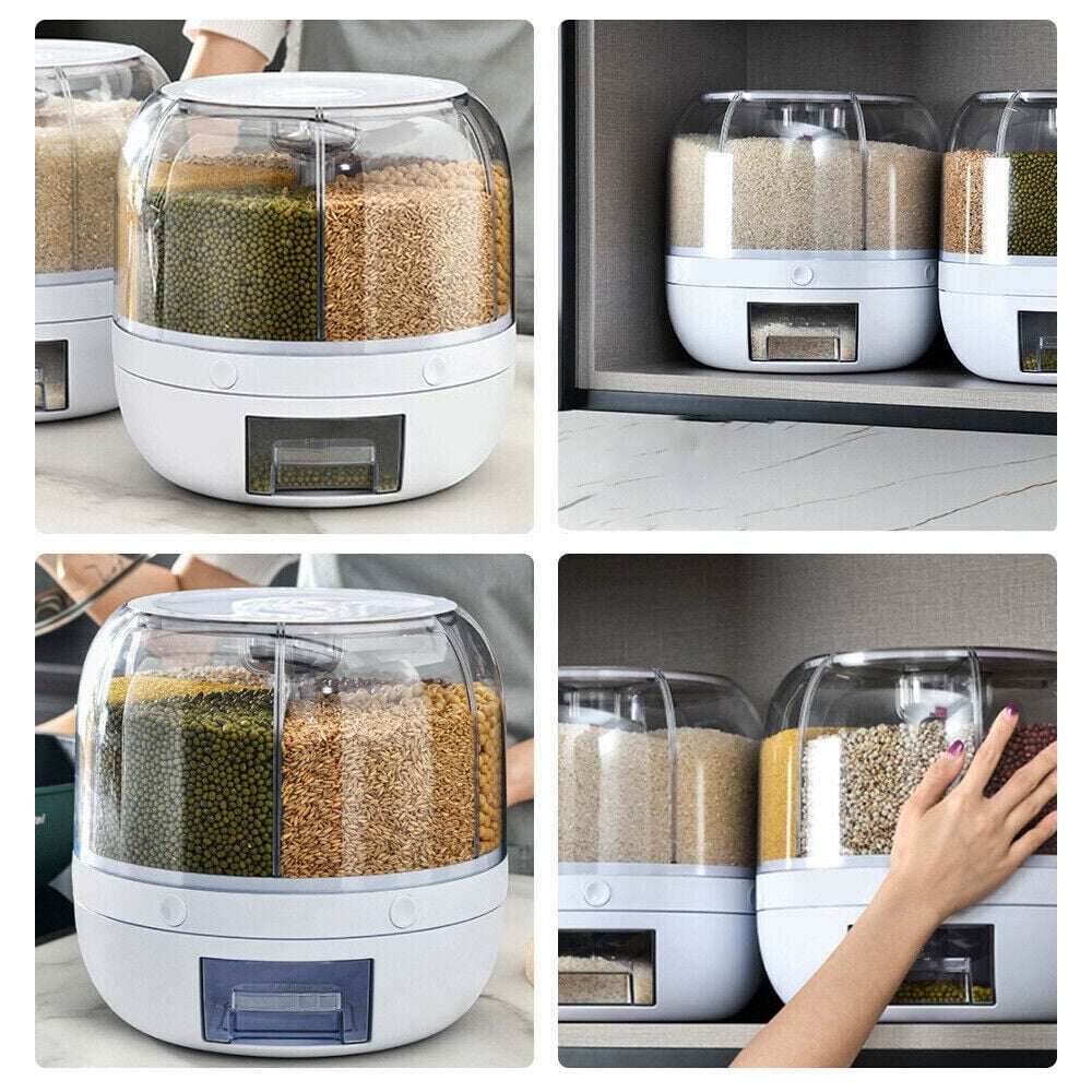 KONKENIE Rotating Grain Dry Food Dispenser Countertop for Lentils ...